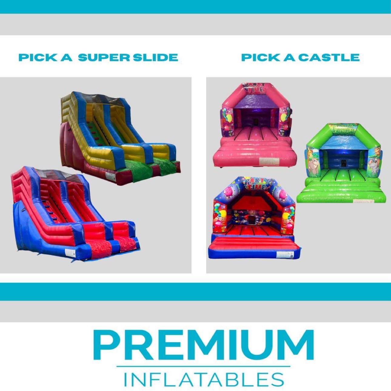 Birthday Party Package Bouncy Slide + Bouncy Castle Hire in Ackworth