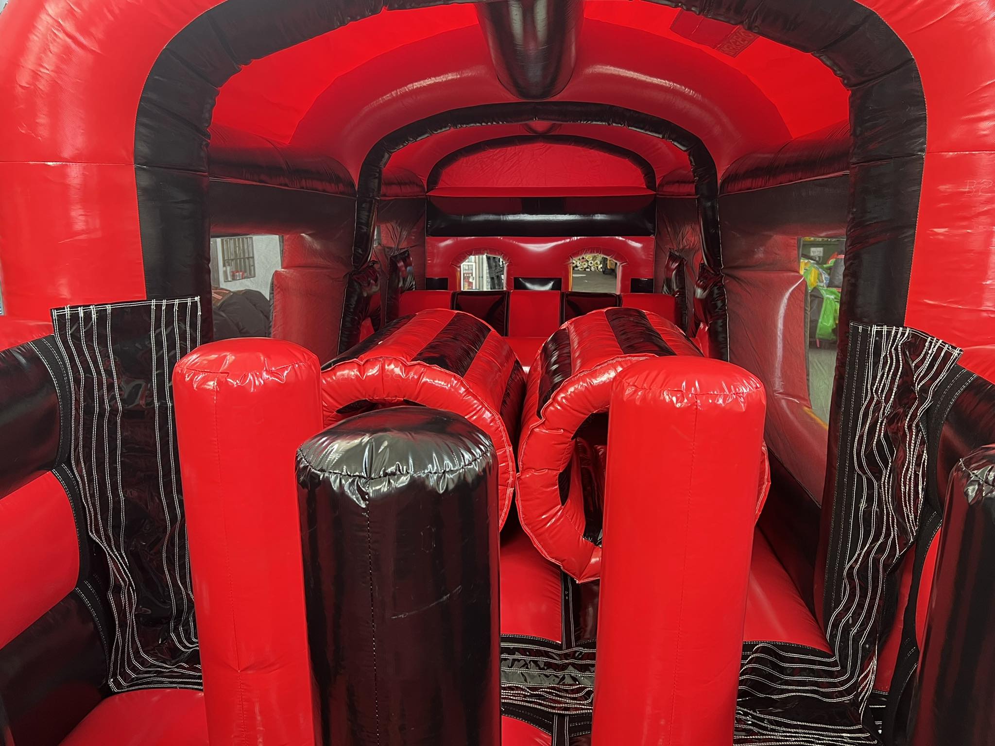 New 45ft Obstacle Course red & black 2 day hire - Bouncy Castle Hire in ...
