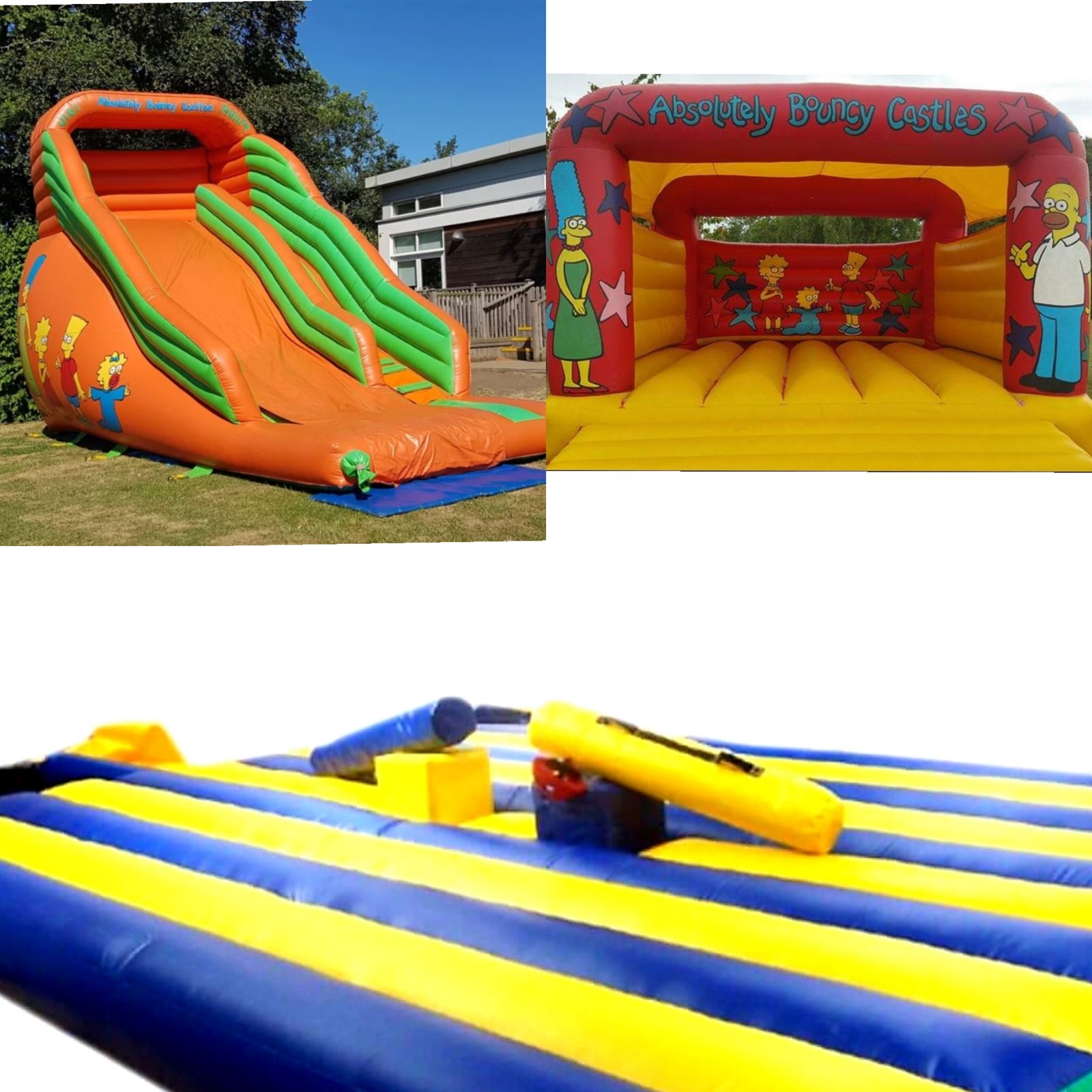 Simpson themed inflatables for hire in Chelmsford and Essex area.