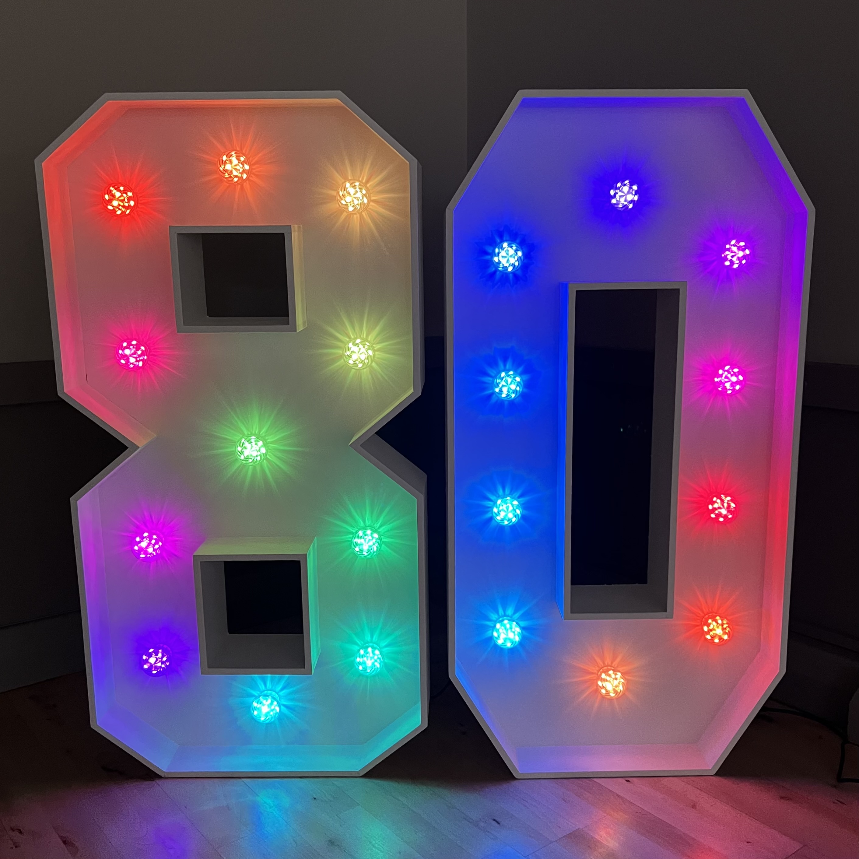 Light-Up LED Numbers 80 - Bouncy Castle Hire in Crowborough, Tunbridge ...