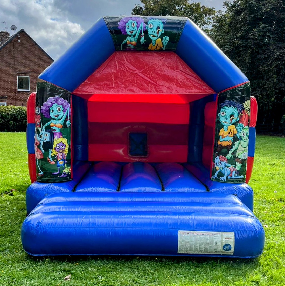 Ghoulish Halloween Red + Blue Bouncy Castle - Inflatable, Bouncy Castle ...