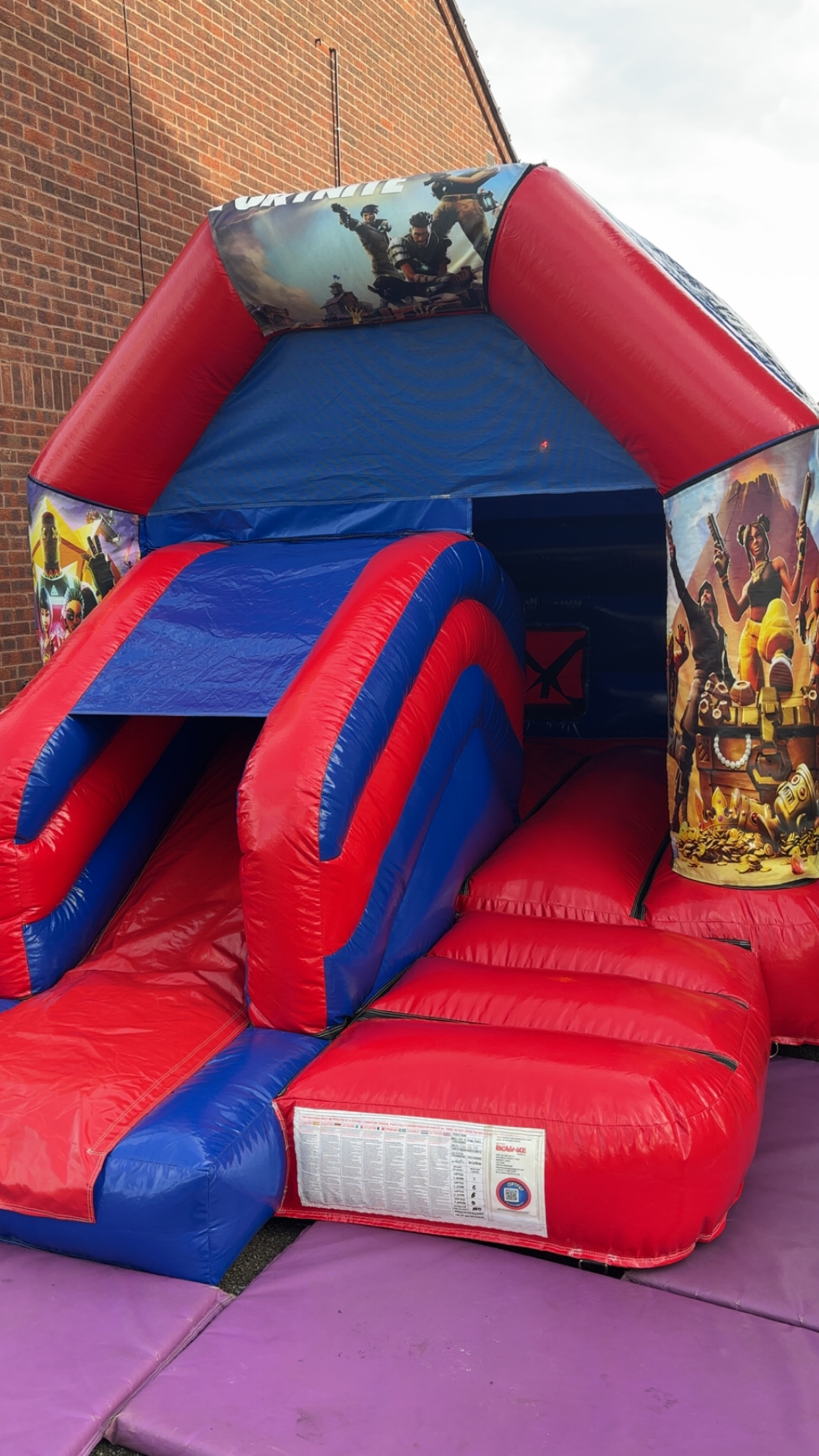 Fortnite slide combi castle hire in Nottingham - no deposit required