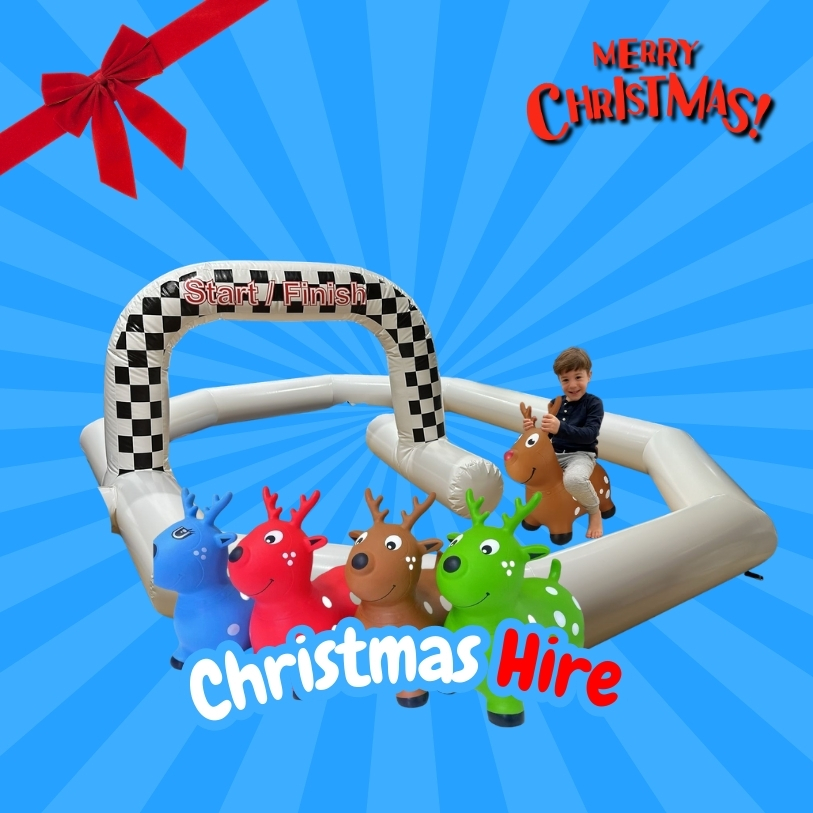Inflatable Race Track & Reindeer Hopper Hire | Bristol, Newport