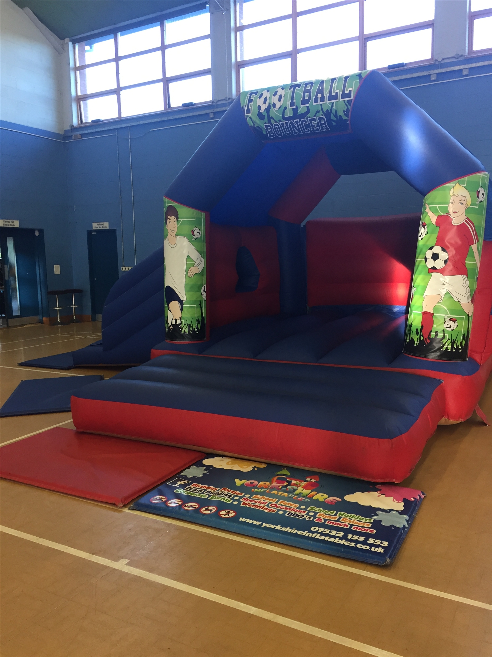 15 x 16 Blue & Red Football Combo - Bouncy Castle Hire in Selby York ...