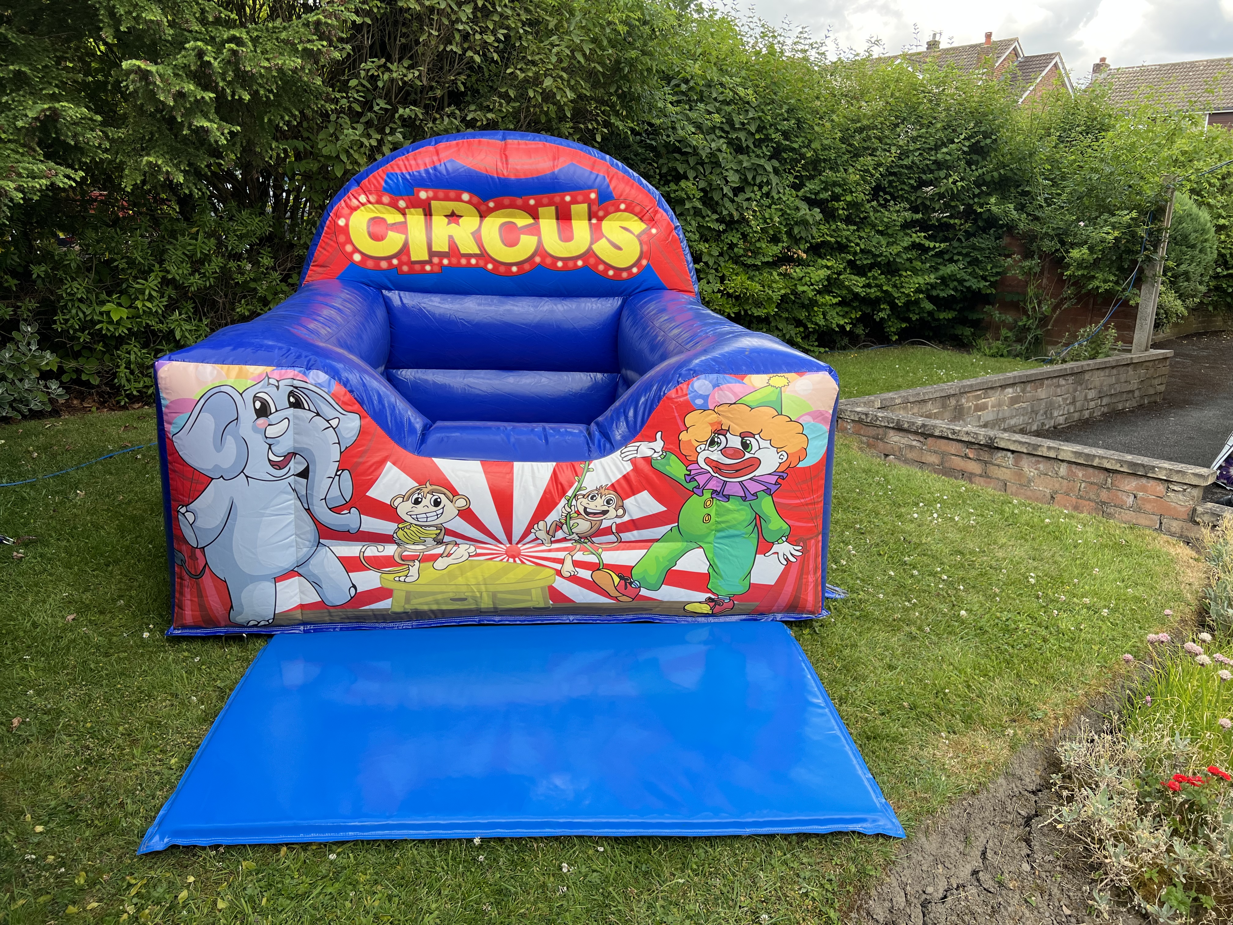 Circus Themed Bouncy Castle Matching Ball Pool Hire Leeds