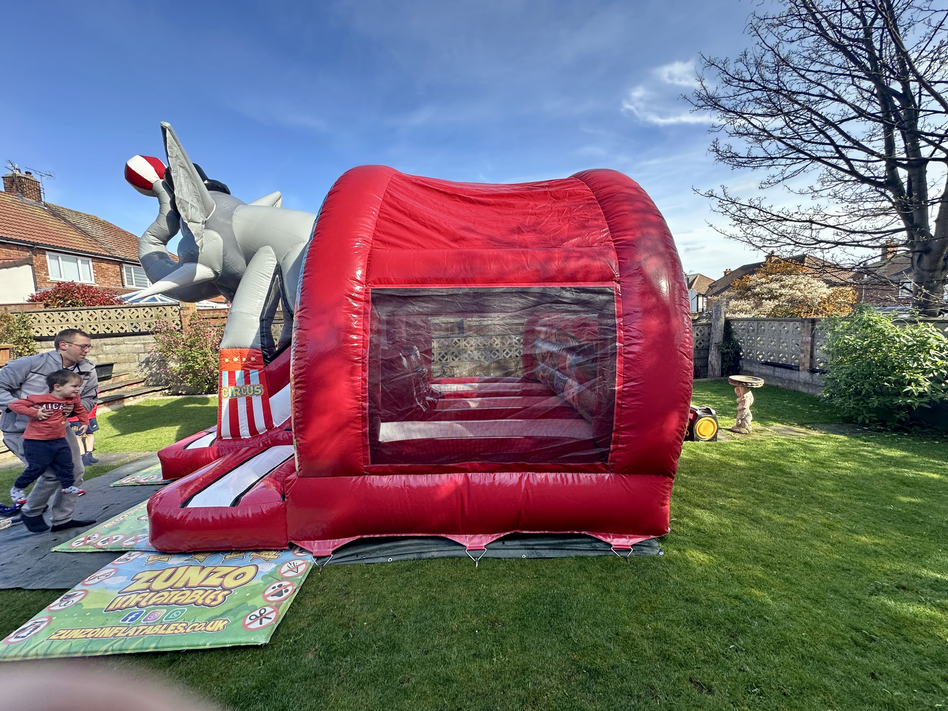 Circus 3D Elephant Bouncy Castle Slide Combo Hire