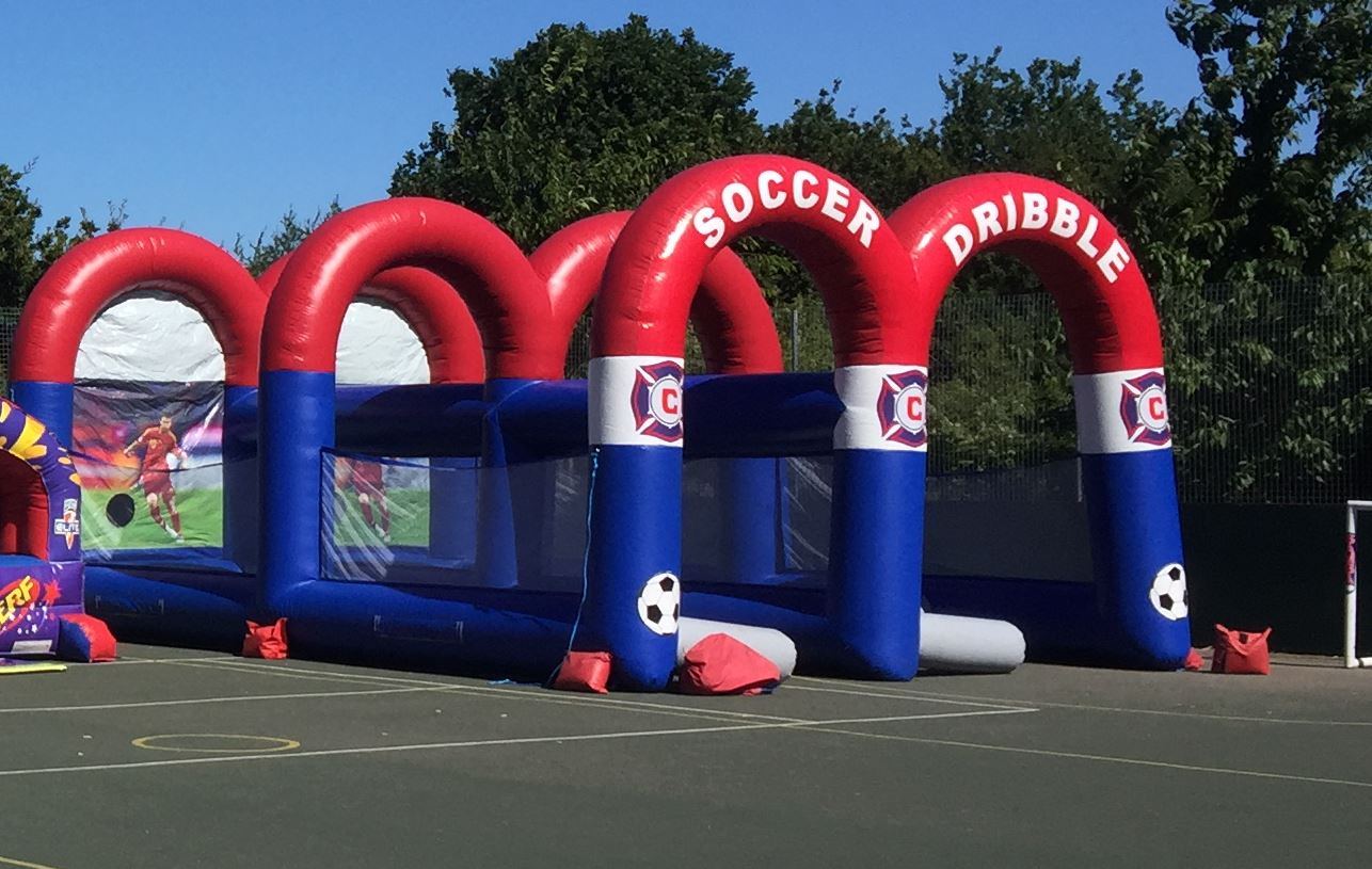 Dribble & Shoot Inflatable Football Game 26ft x 18ft - Bouncy Castle ...
