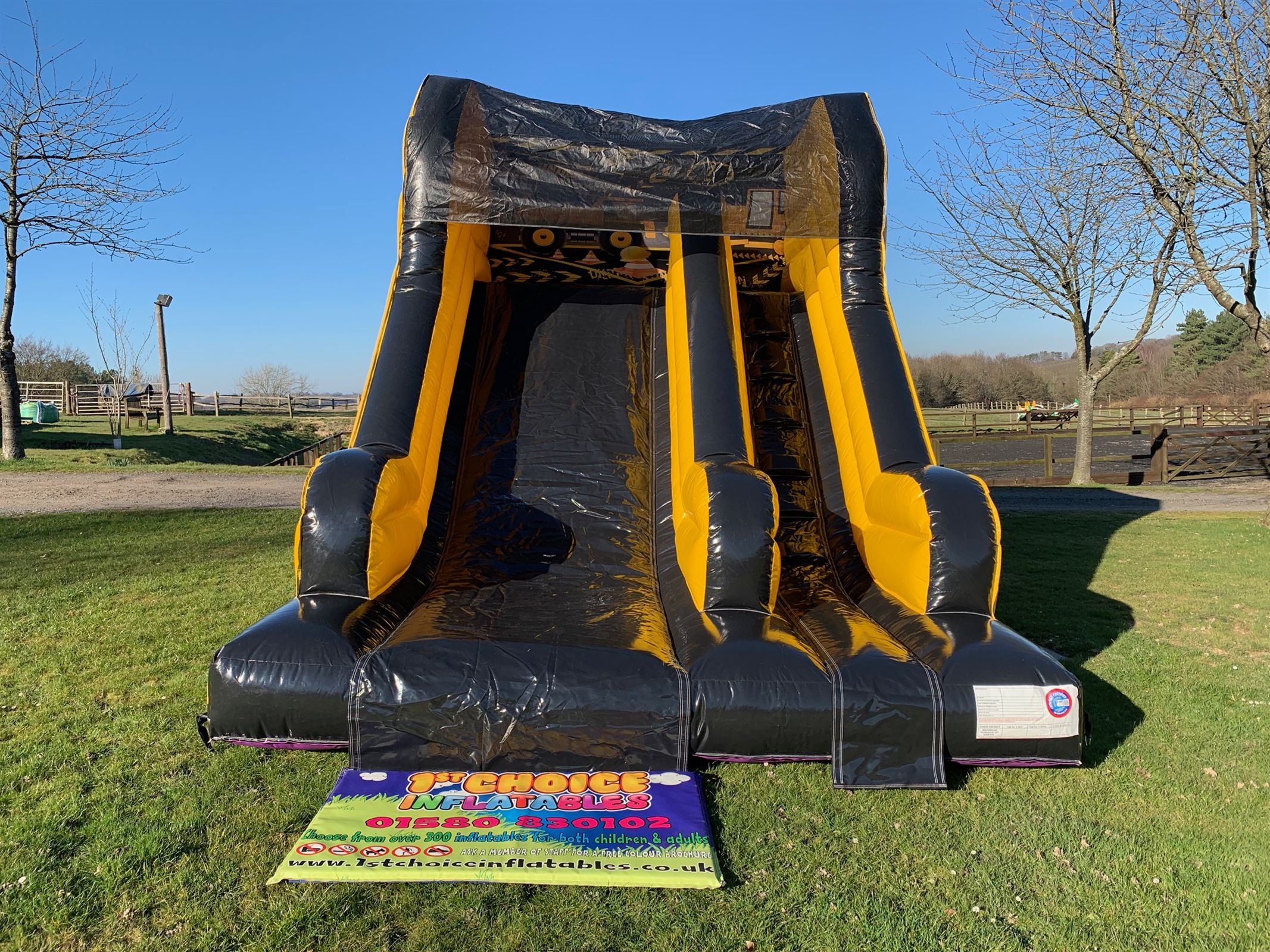 Digger themed Inflatable Slide 14ft High - Bouncy Castle Hire in Kent ...