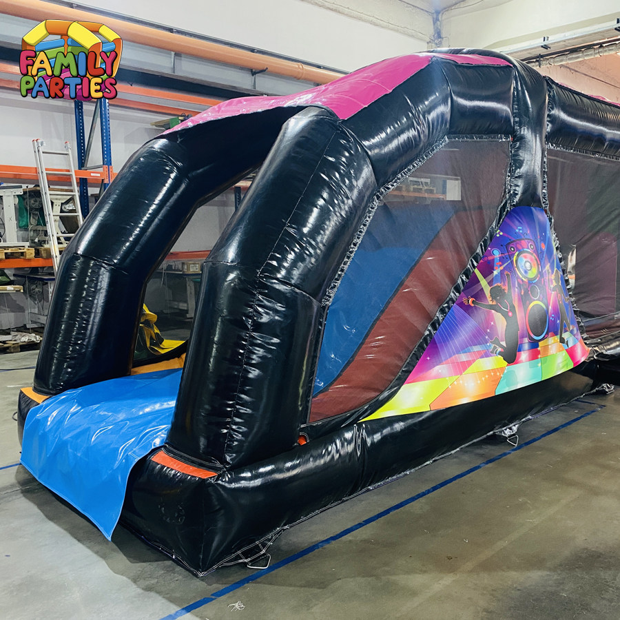 Multicoloured Disco Assault Course (enclosed) - Bouncy Castle, Party ...