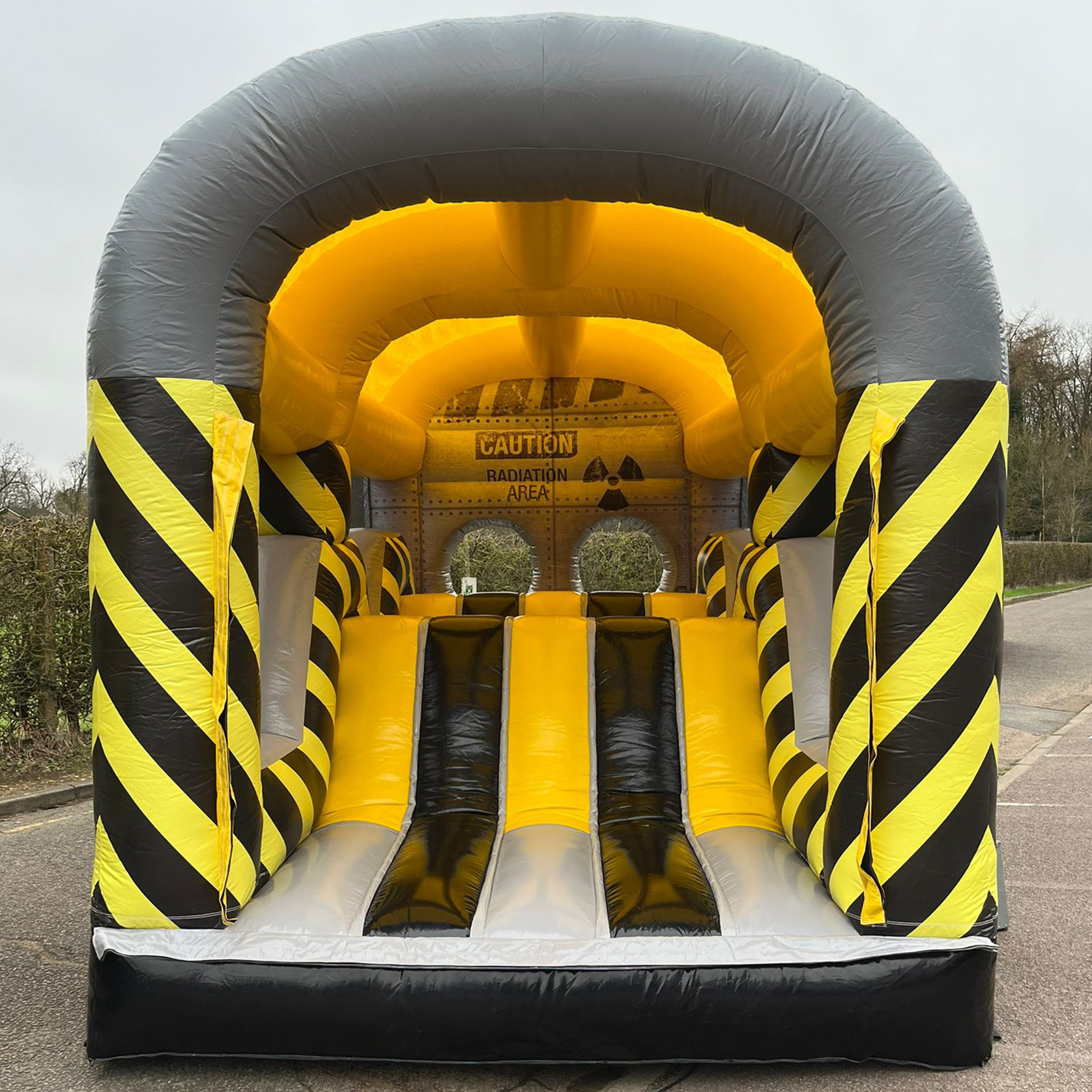 100ft 4 Piece Yellow & Black Danger 100ft Assault Course - Inflatable ...