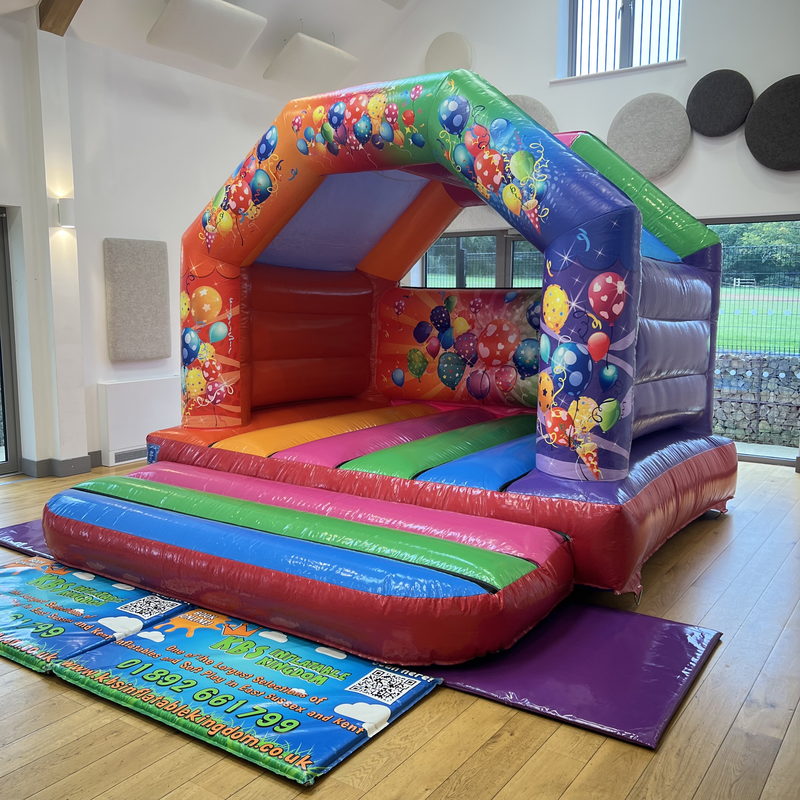 Multi Coloured Party Bouncy Castle - Bouncy Castle Hire in Crowborough ...
