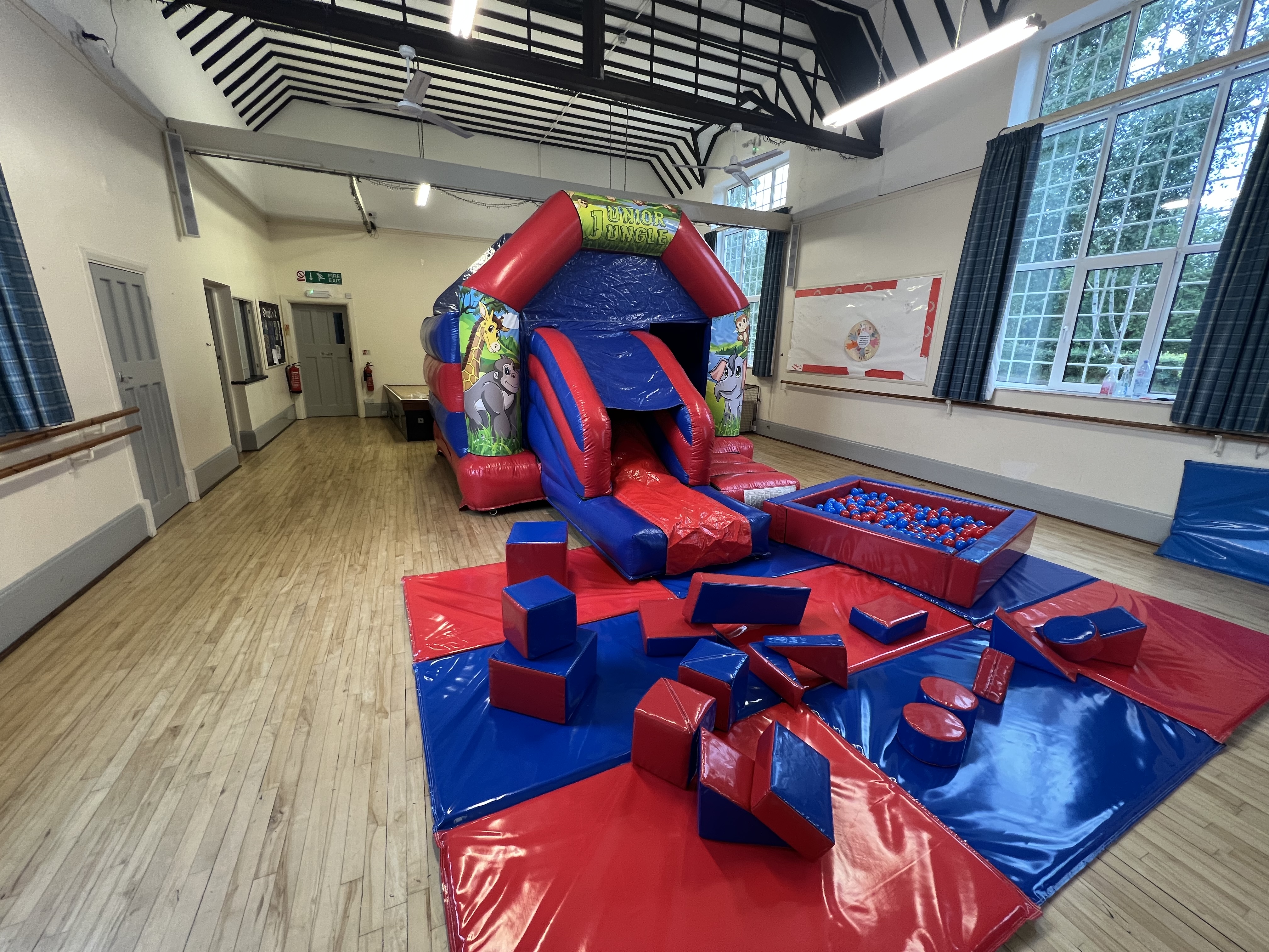 Jungle Bounce N' Slide Soft Play Package - Red / Blue - Bouncy Castle ...