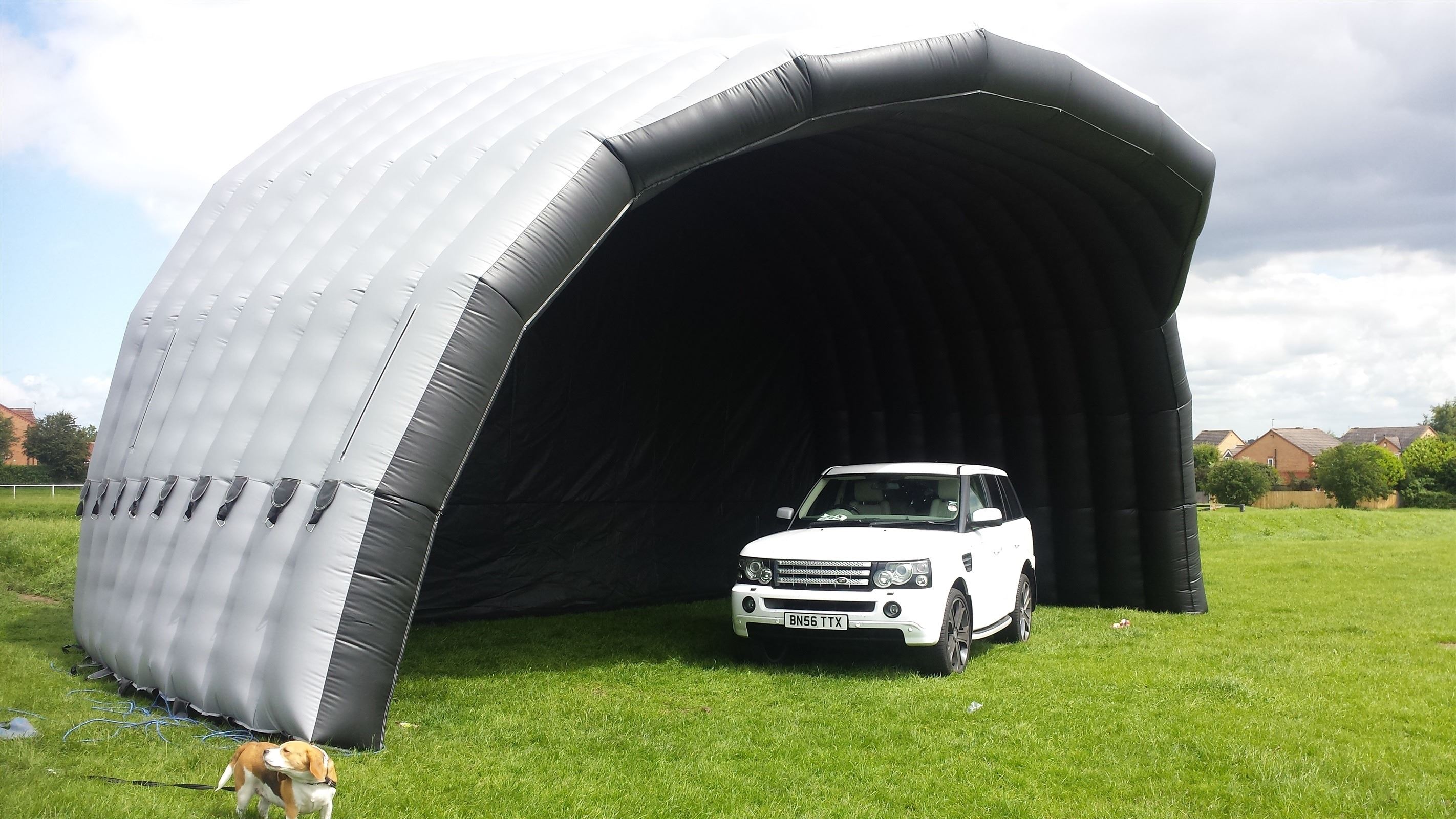 BB-107 - 40x20x23ft - Super Stage Cover - (Black & Silver) - Bouncy ...