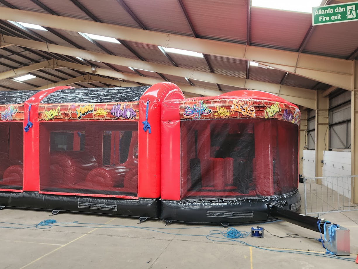 Red & Black Graffiti 200ft Assault Course | Across Wales