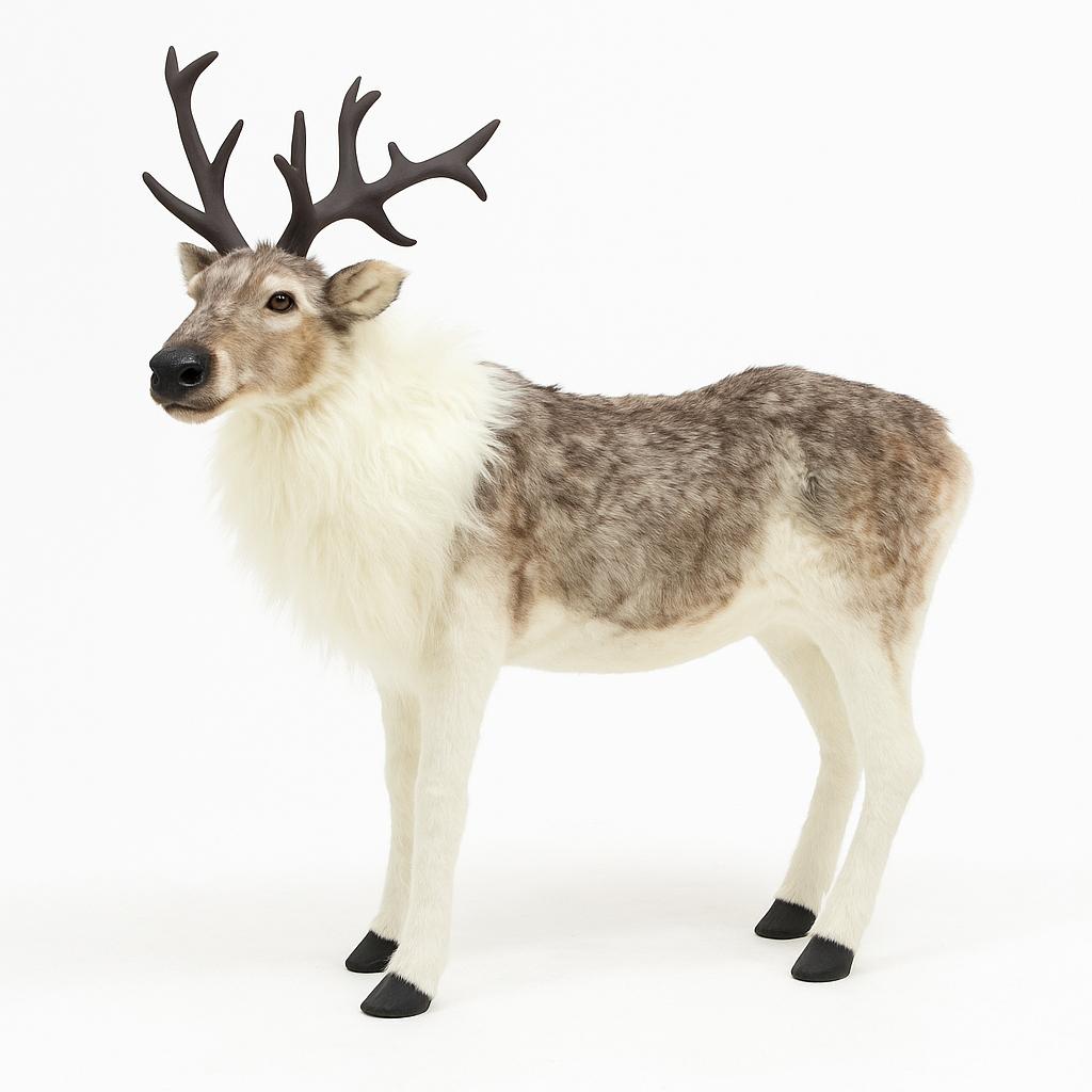 Large Furry Reindeer Prop Hire | Christmas Display