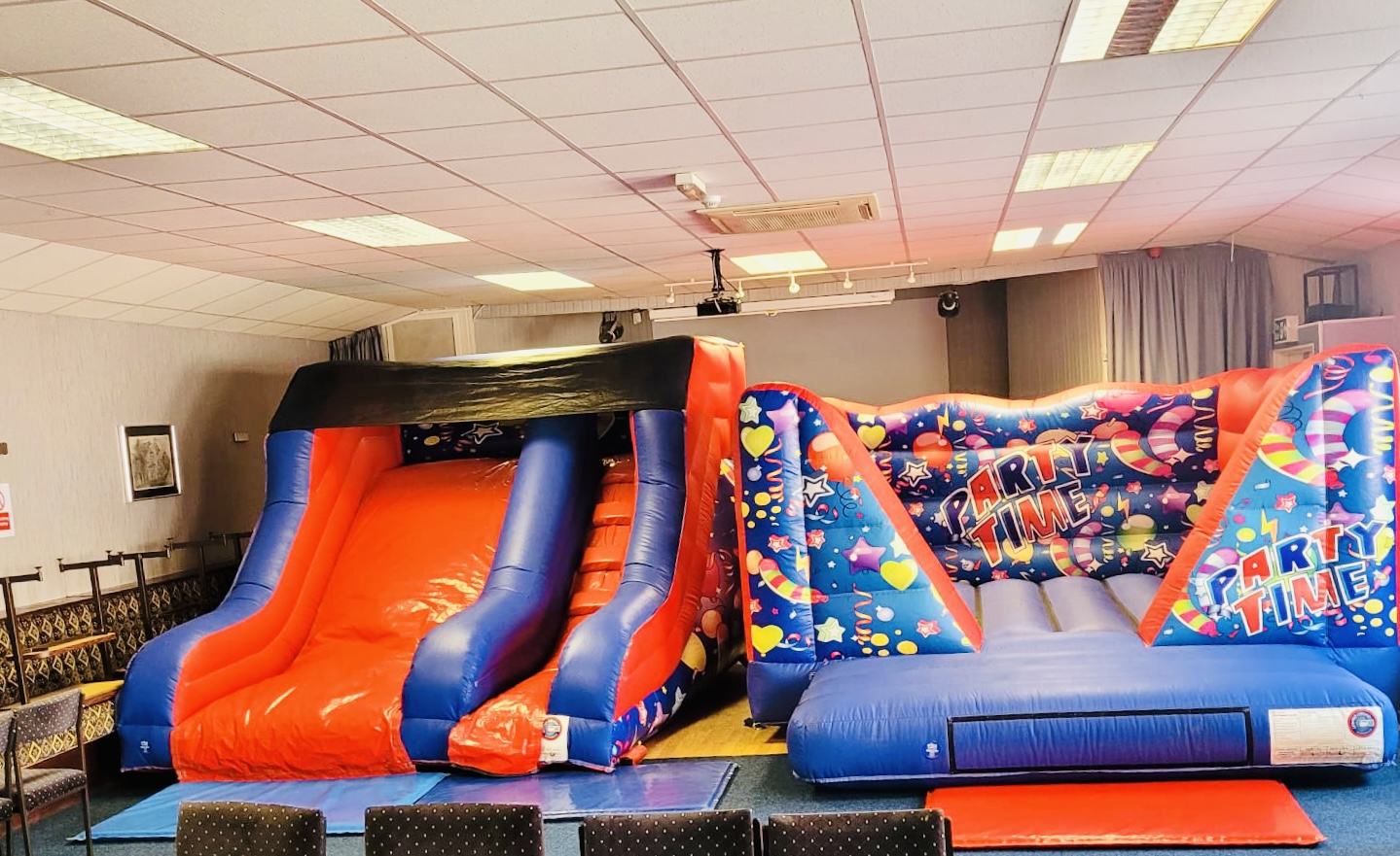 Low Height Party Time Castle and Slide - Bouncy Castle Hire in South ...