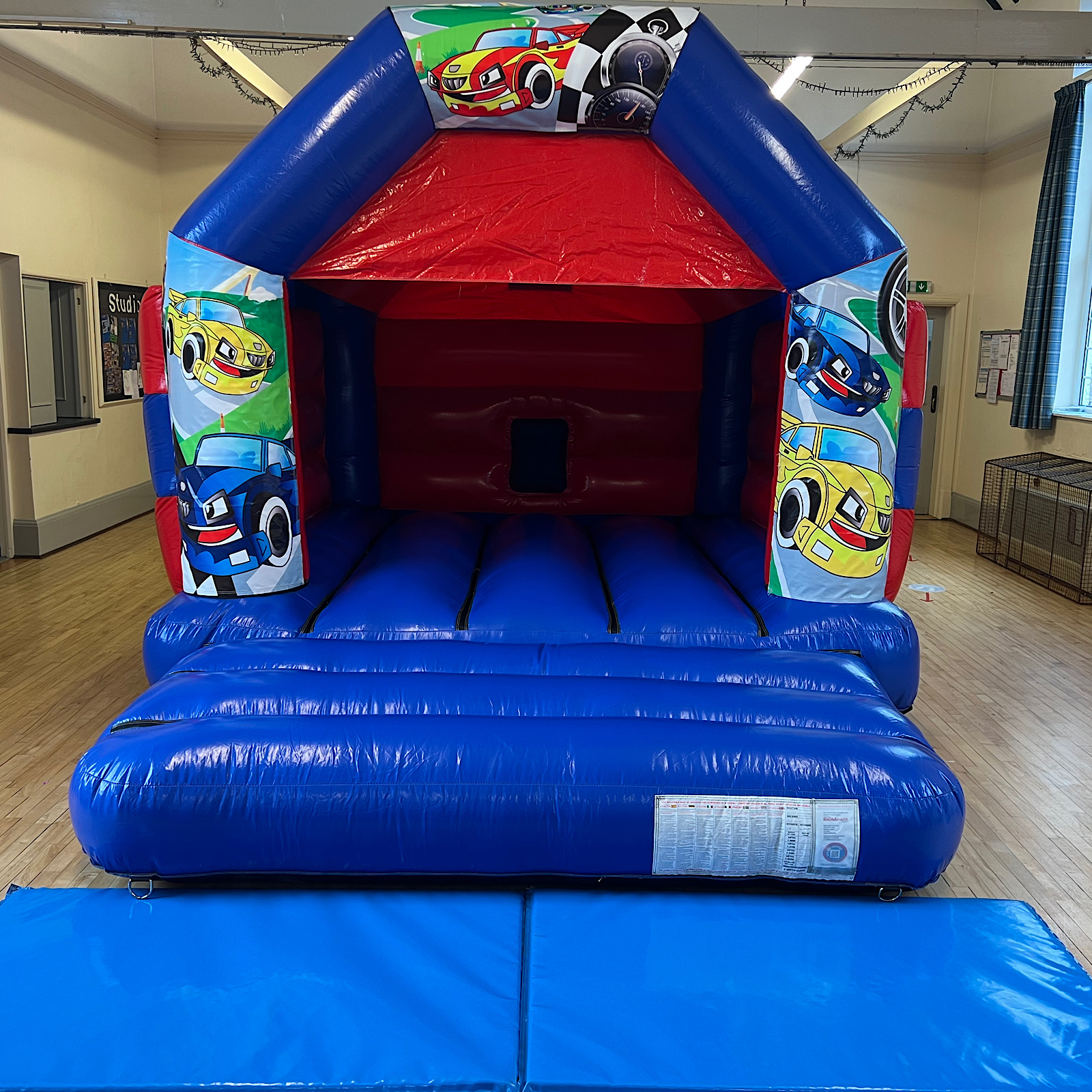 Cars Bouncy Castle - Red and Blue | Premium Inflatables Yorkshire