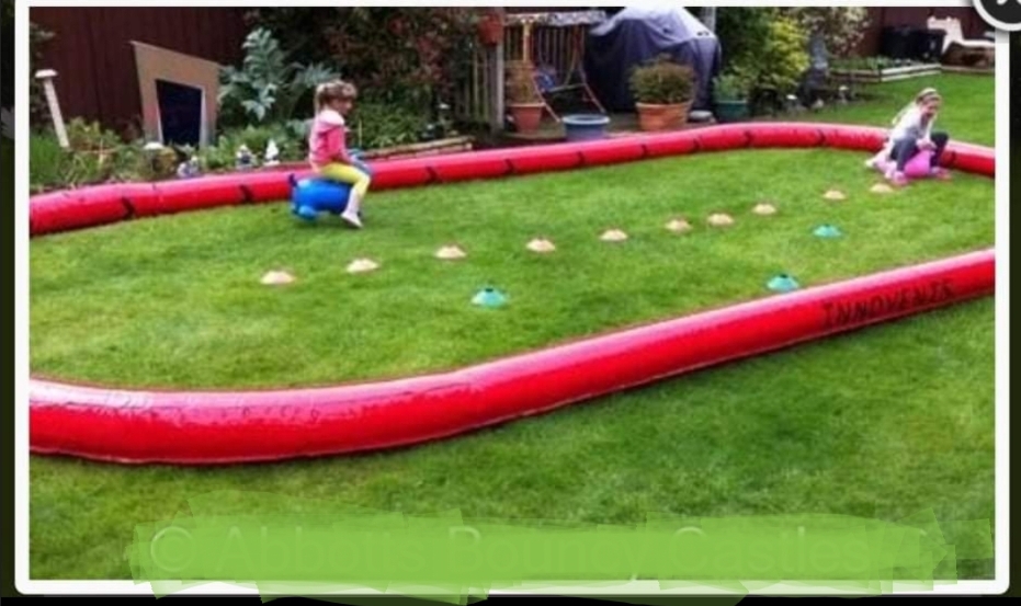 Inflatable Animal Hoppers/Didi Cars race track. - Bouncy Castle Hire in ...
