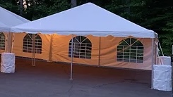 Water Barrels with covers for Tent Stabilization (use when tent is on a ...
