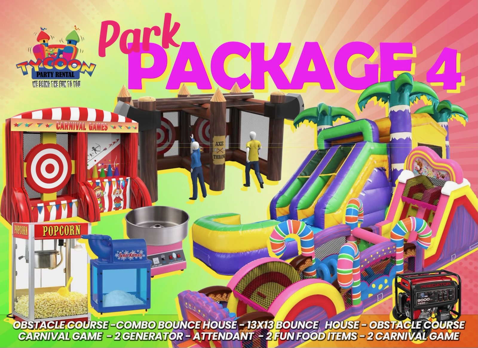 Park Packages - Hire in florida | Tycoon Party Rental