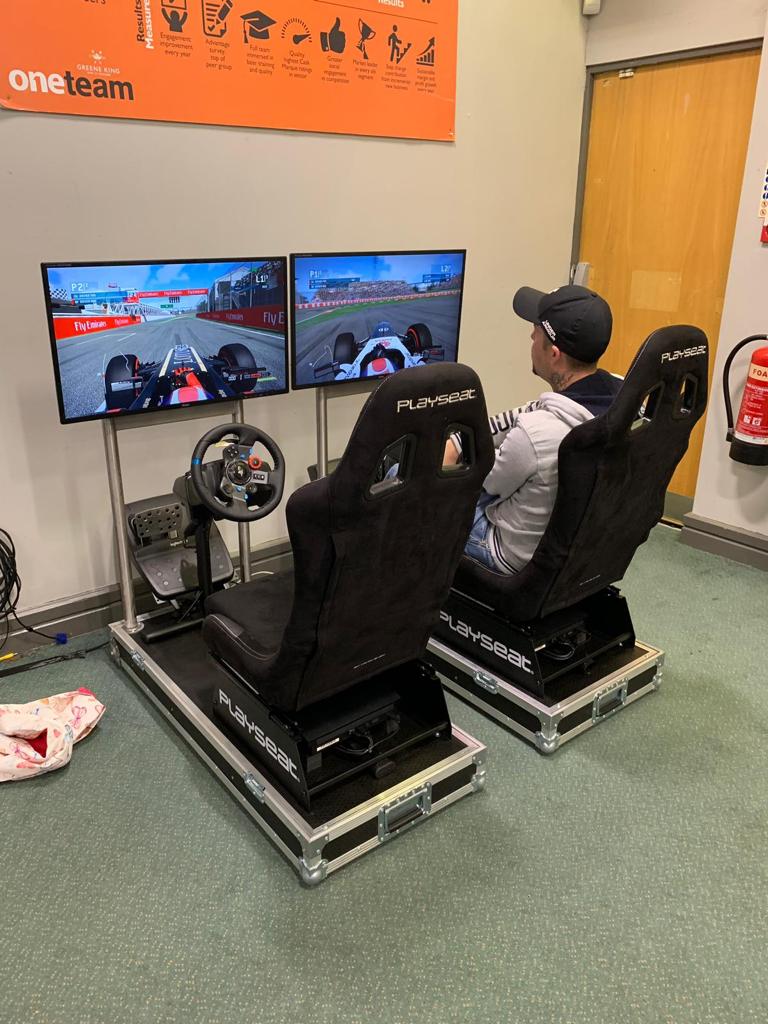 twin car racing simulators