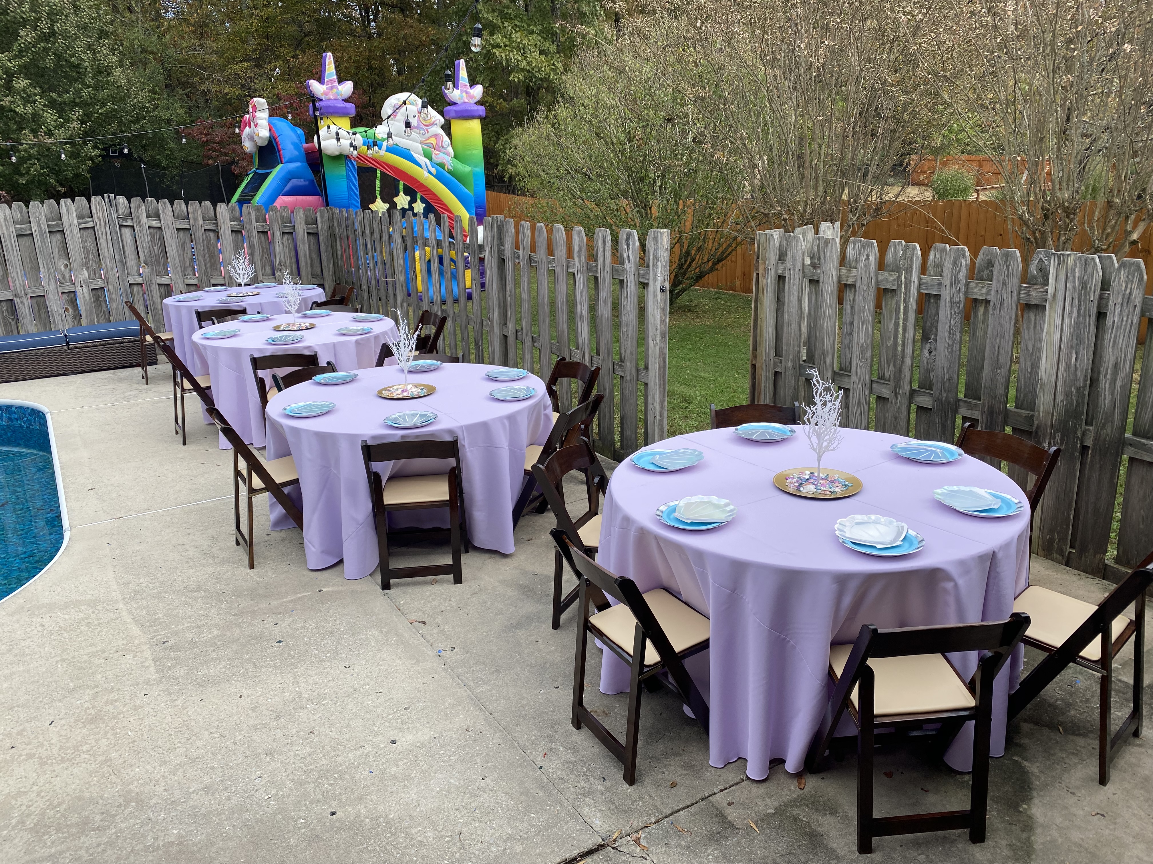 60'' Wood Round Tables - Party and Event Rentals in Manchester ...