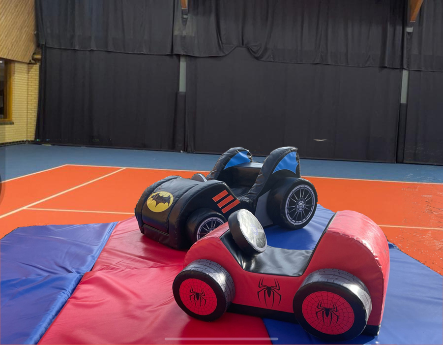 Super Hero Batman & Spiderman Soft Play Cars - Bouncy Castle Hire in ...