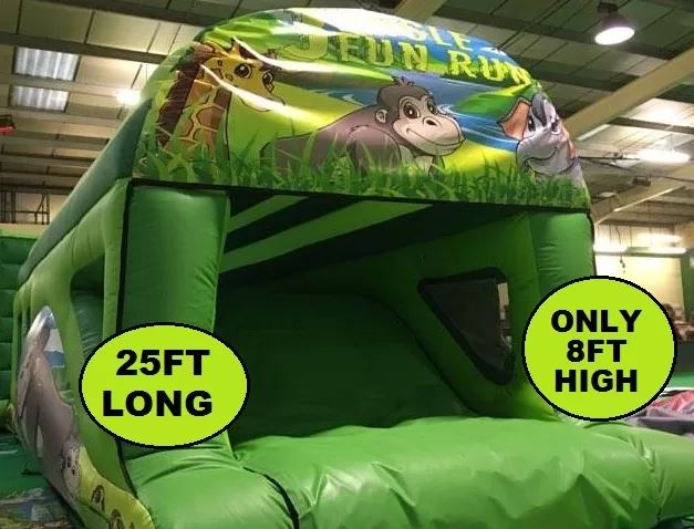 Assault Course Jungle Fun Run themed inflatable 25ft x 10ft - Bouncy ...