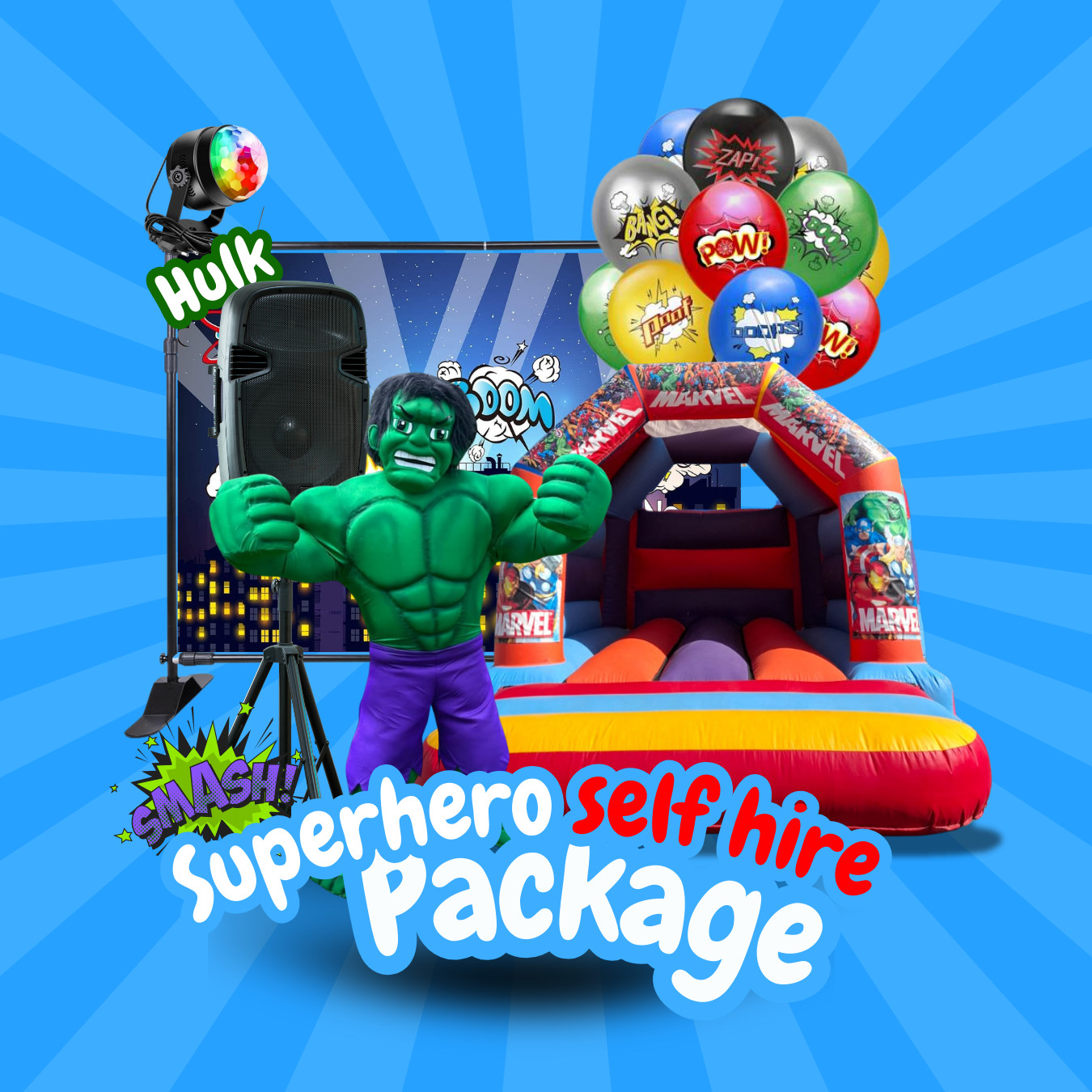 Superhero theme party supplies & décor