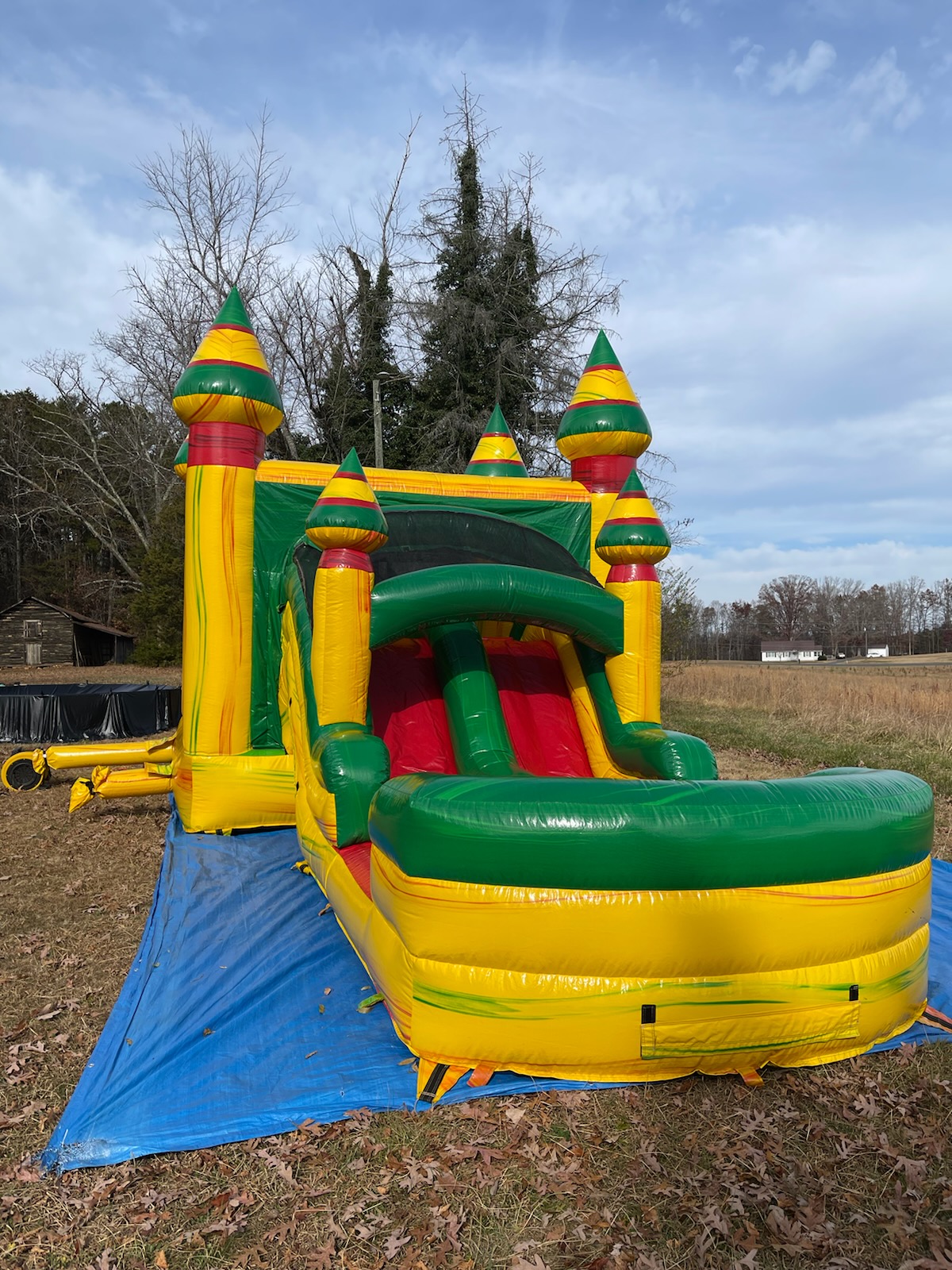 Fiesta Dual Lane with Splash Landing Pad - Bounce House Rentals in ...