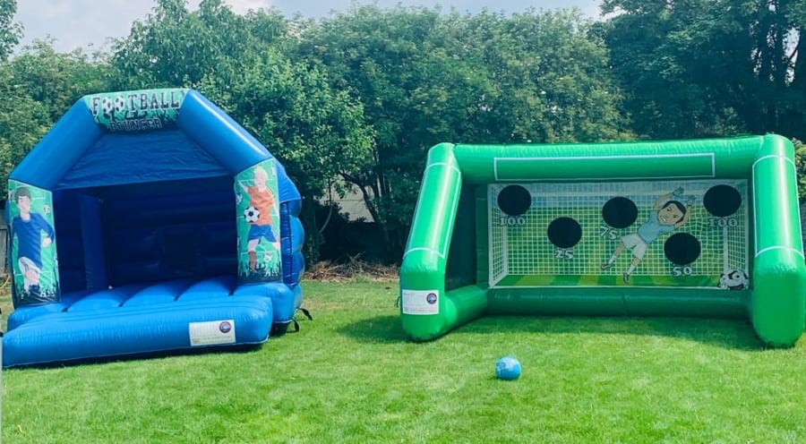 Football theme bouncy castle for hire in Worcestershrie