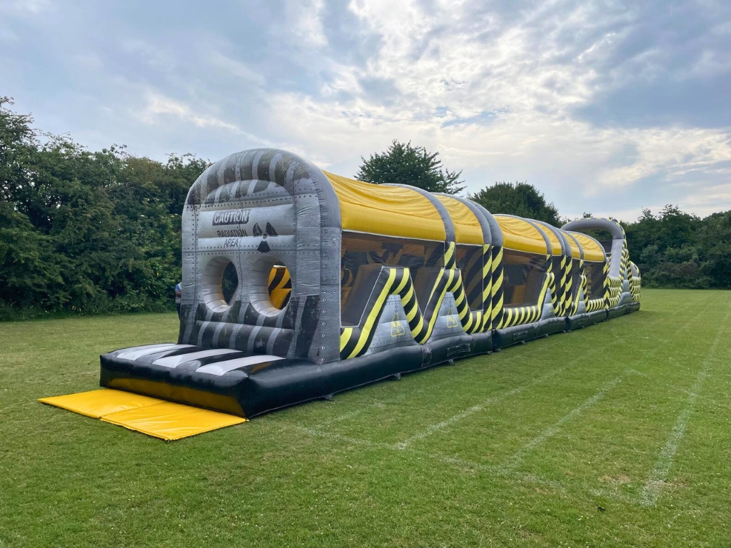 100ft 4 Piece Yellow & Black Danger 100ft Assault Course - Inflatable ...
