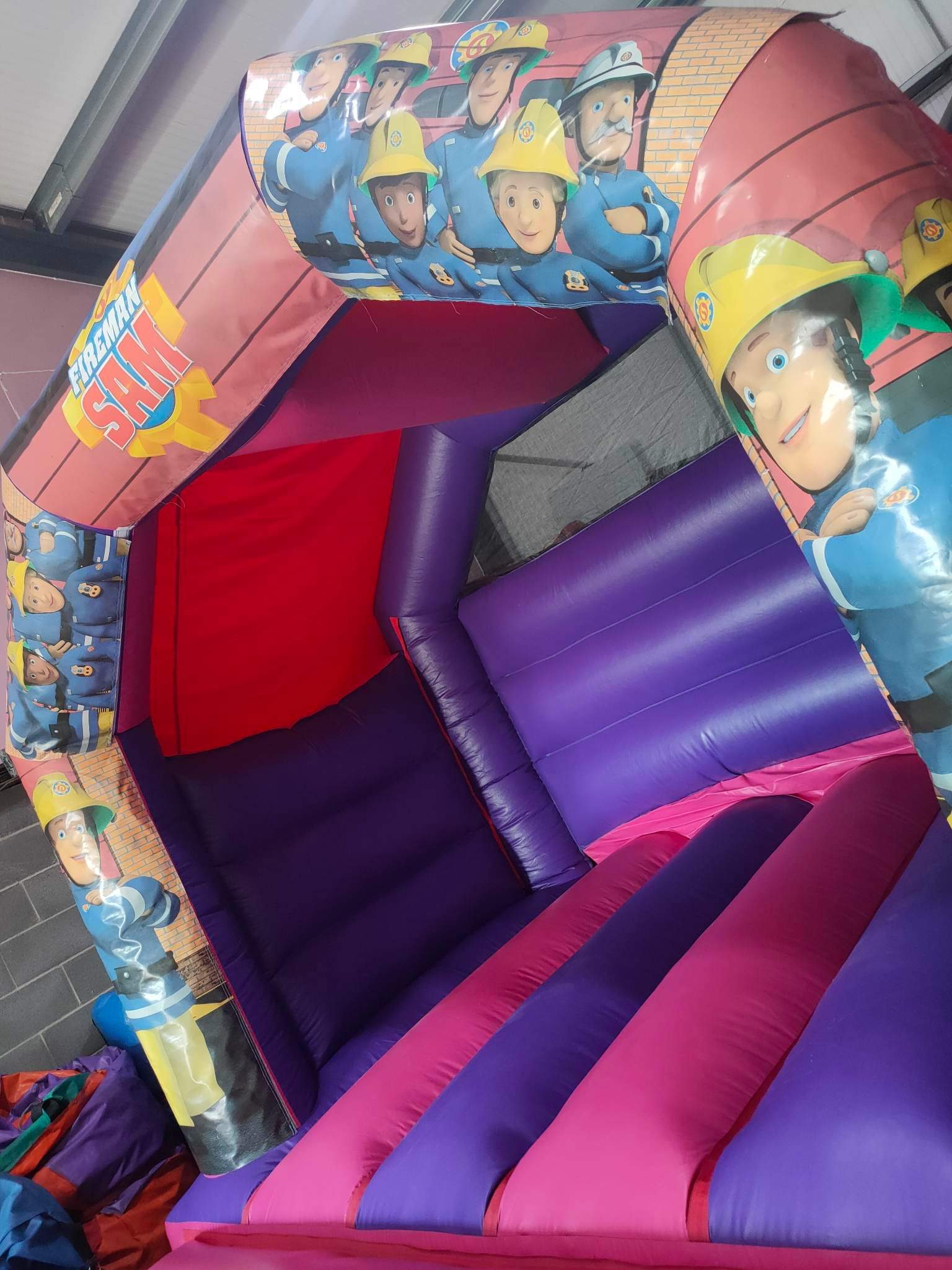 Pink A Frame with Fireman Sam Artwork - Hire in Lincoln | Lincs bounce
