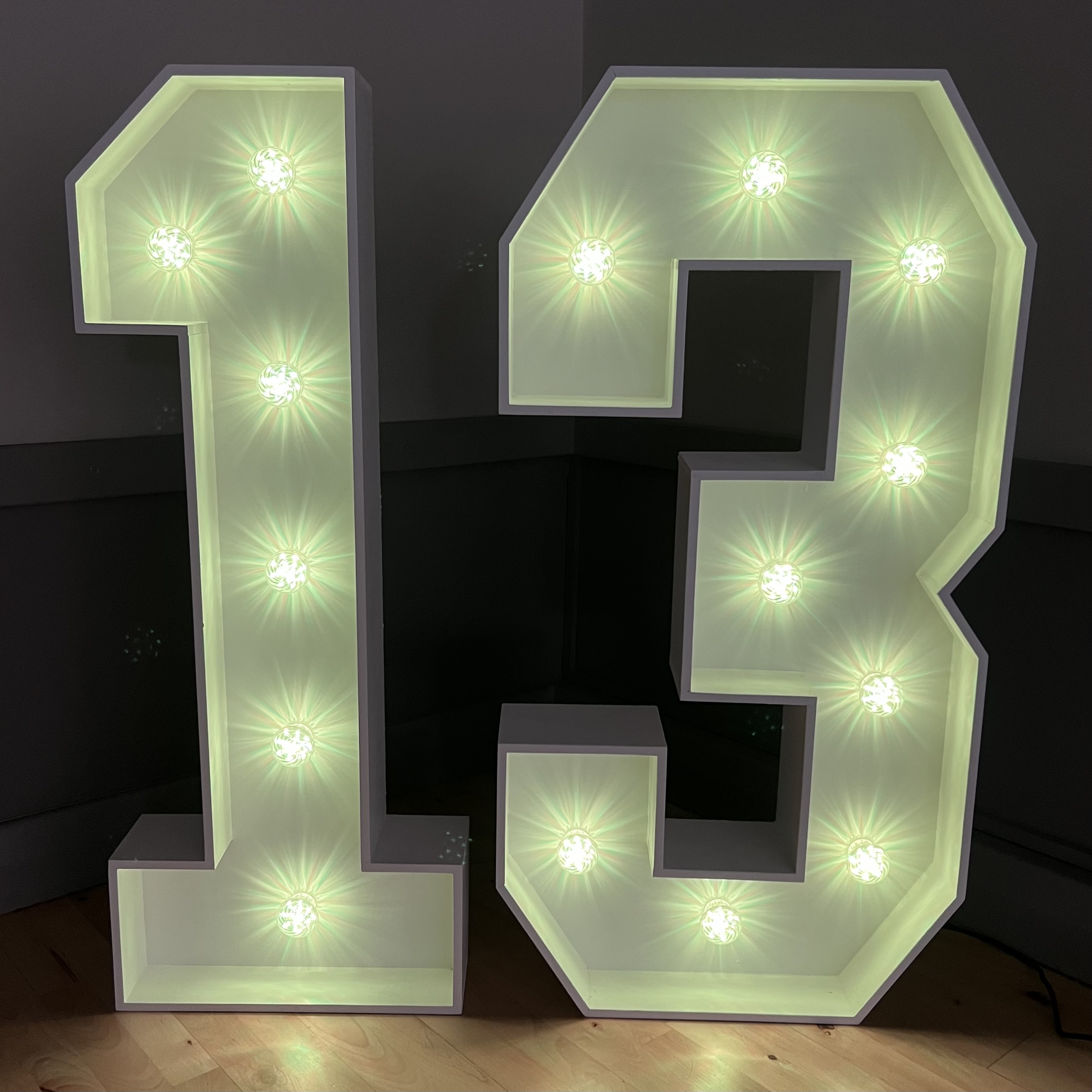 Light-Up LED Numbers 13 - Bouncy Castle Hire in Crowborough, Tunbridge ...