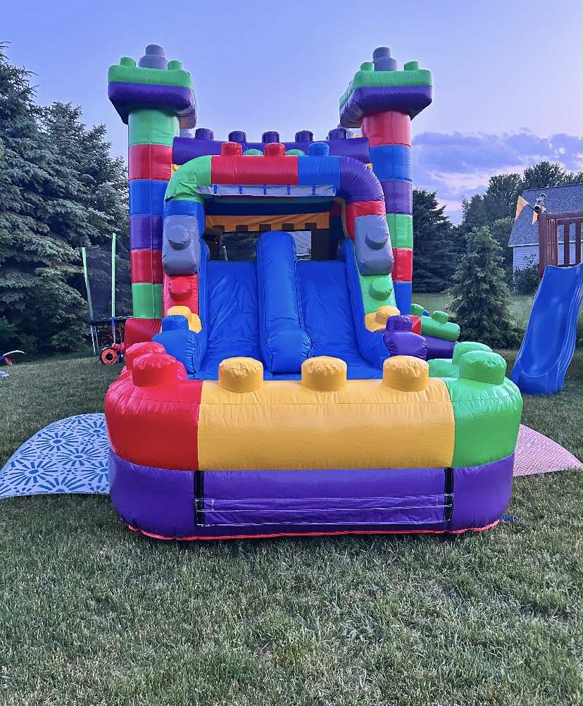 Mega Blocks Dual Lane Wet/Dry Combo - Bounce House Rental Service in ...