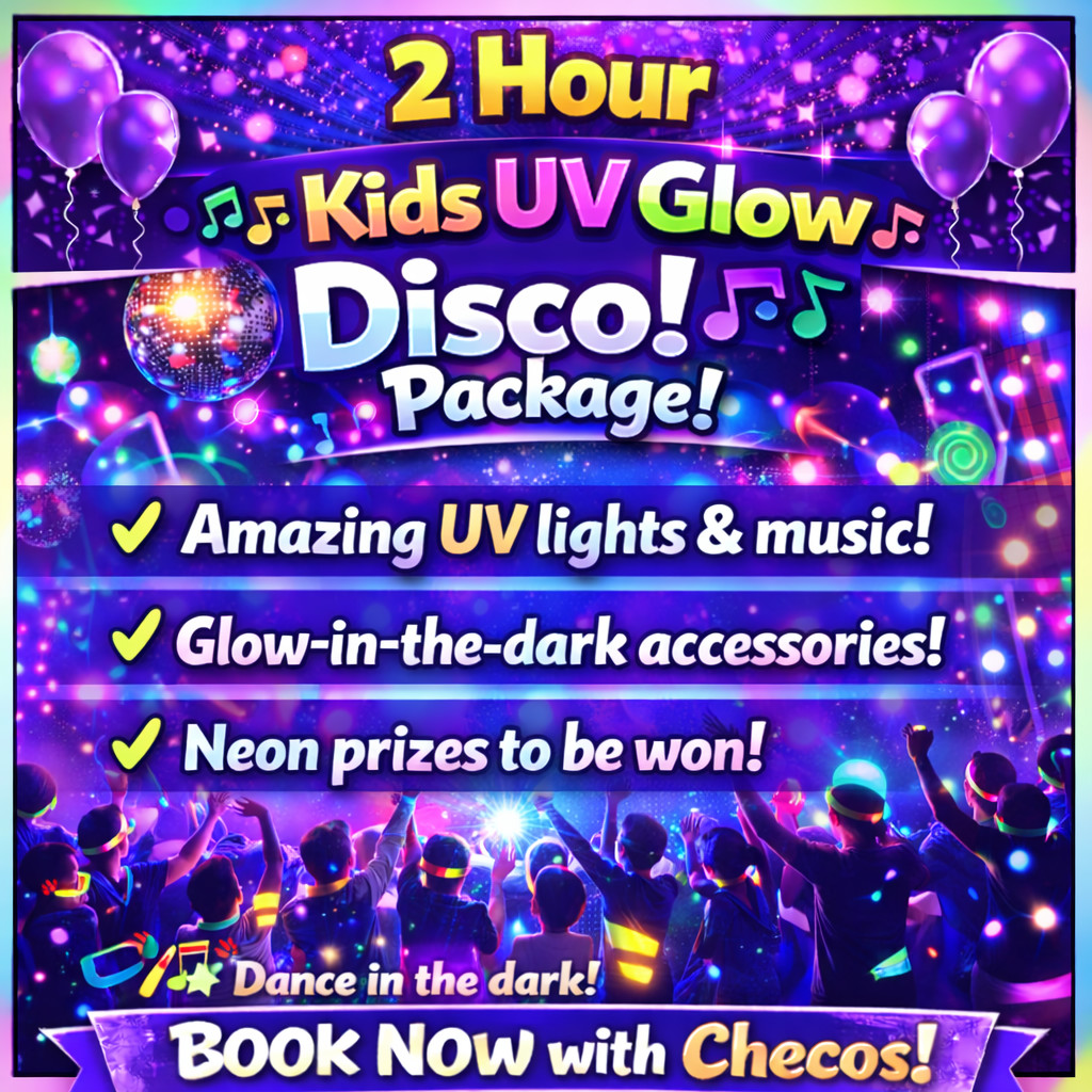 2hr Kid’s UV Glow Disco - Bouncy Castle Hire & Children's Entertainment ...