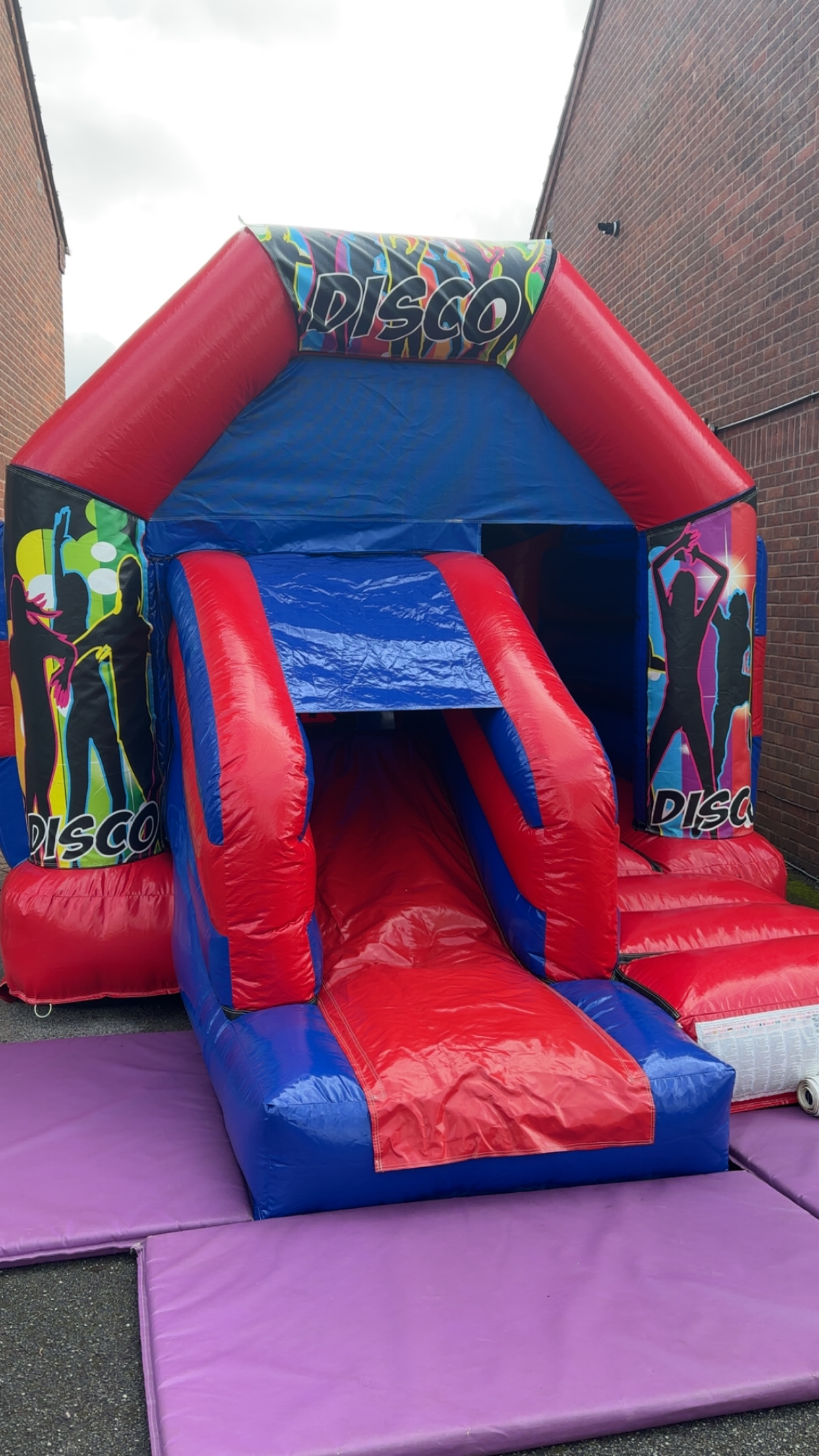 Disco art slide castle hire in Nottingham - no deposit required