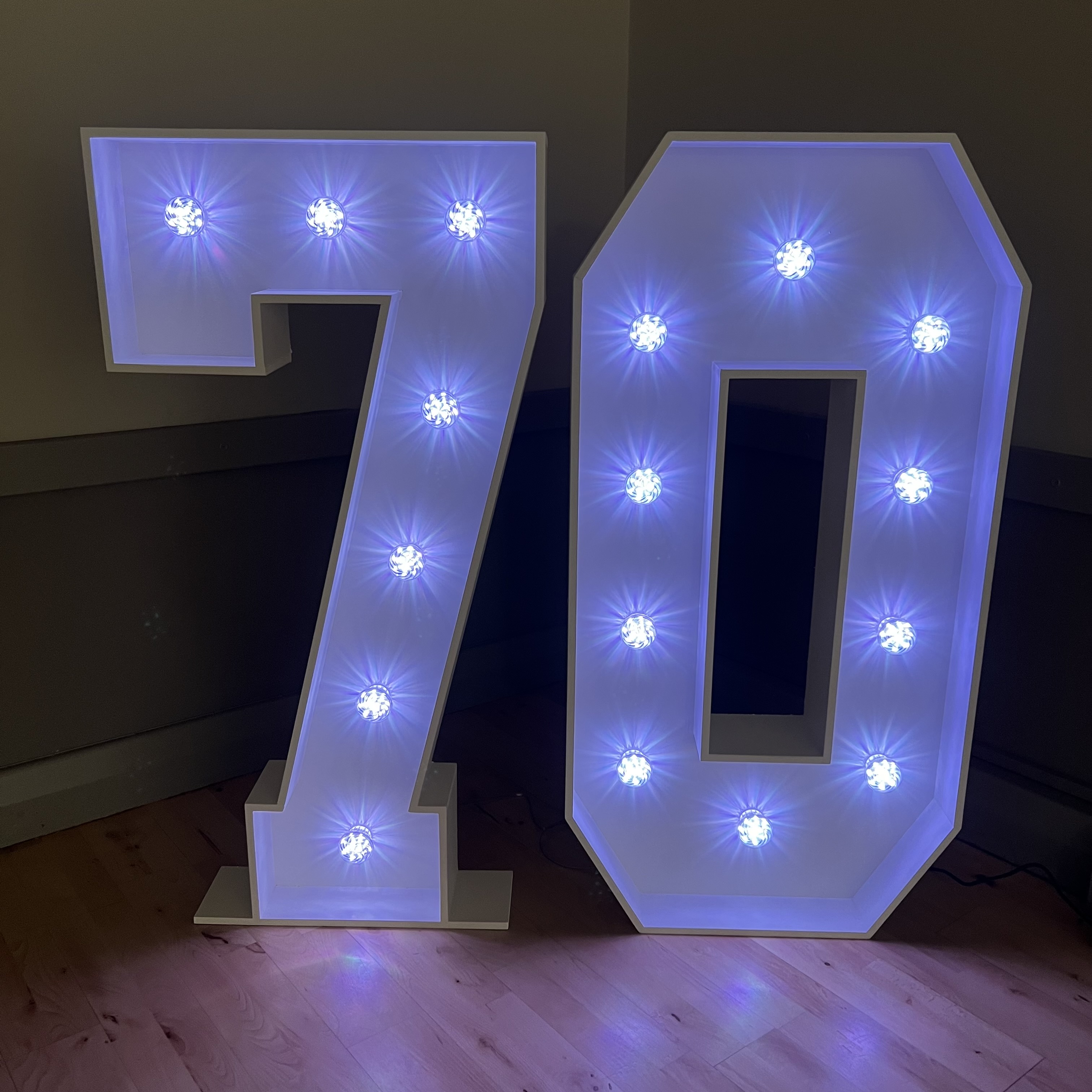 Light-Up LED Numbers 70 - Bouncy Castle Hire in Crowborough, Tunbridge ...
