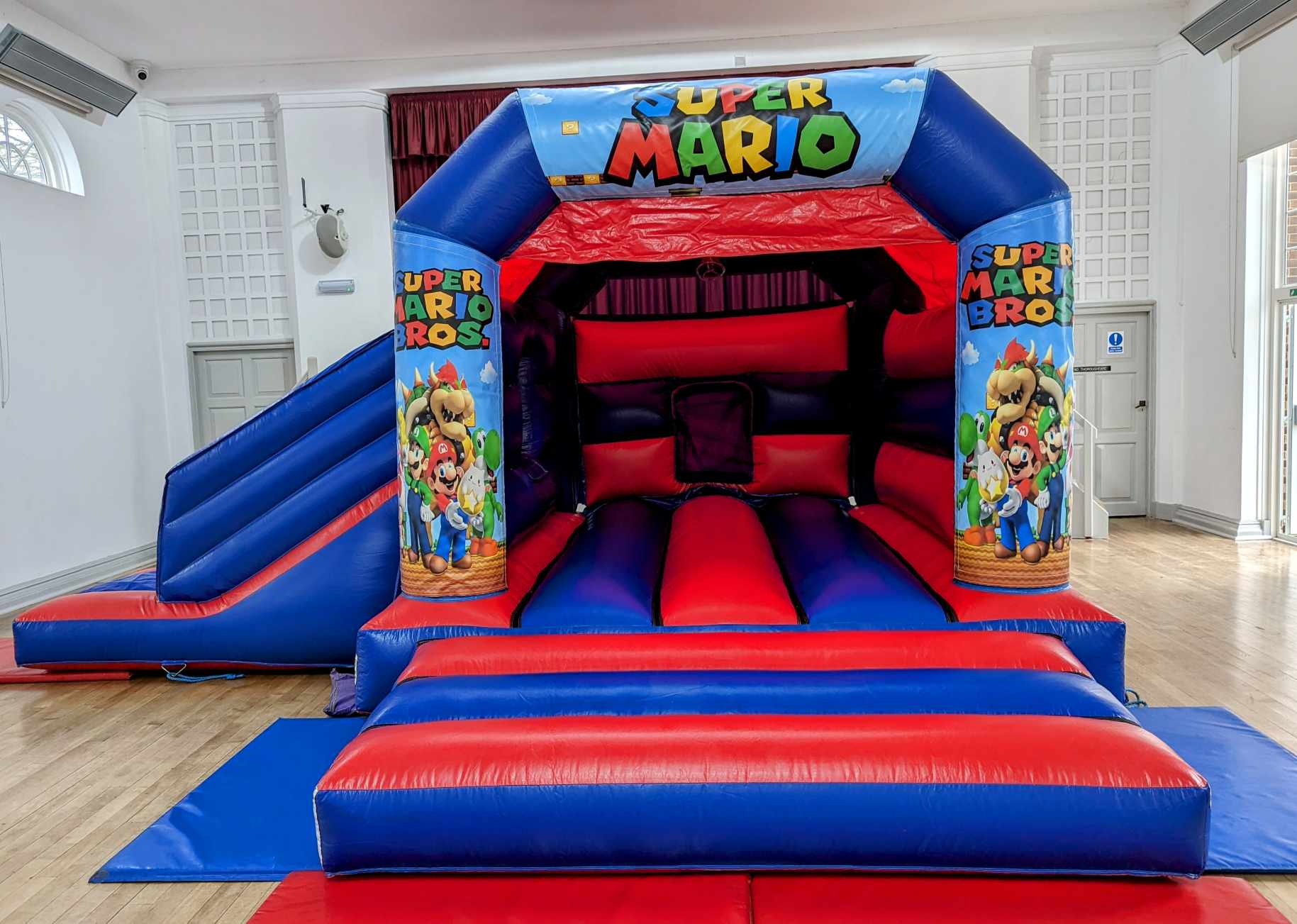 Super Mario Bouncy Castle with Side Slide - Bouncy Castle Hire in ...