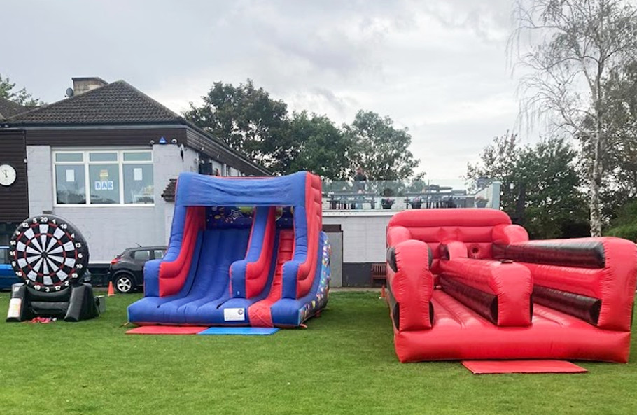 Medium Inflatable Party Time Slide - Inflatable, Bouncy Castle ...