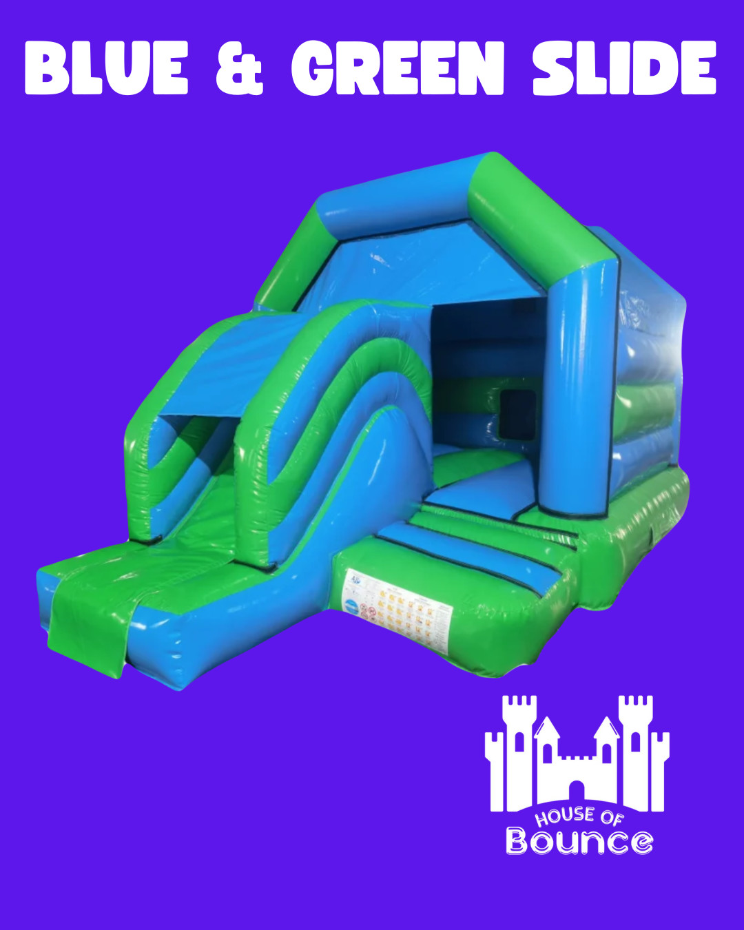 Blue & Green Slide - Hire in Stirling | House of bounce