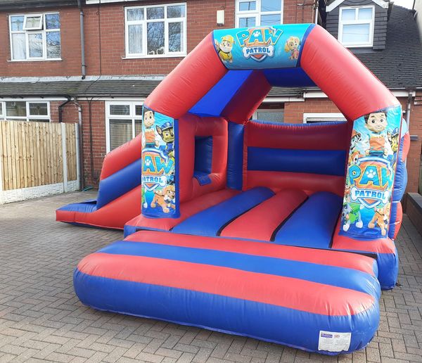 Red and Blue Castle with Paw Patrol Artwork - Hire in Stoke On Trent ...