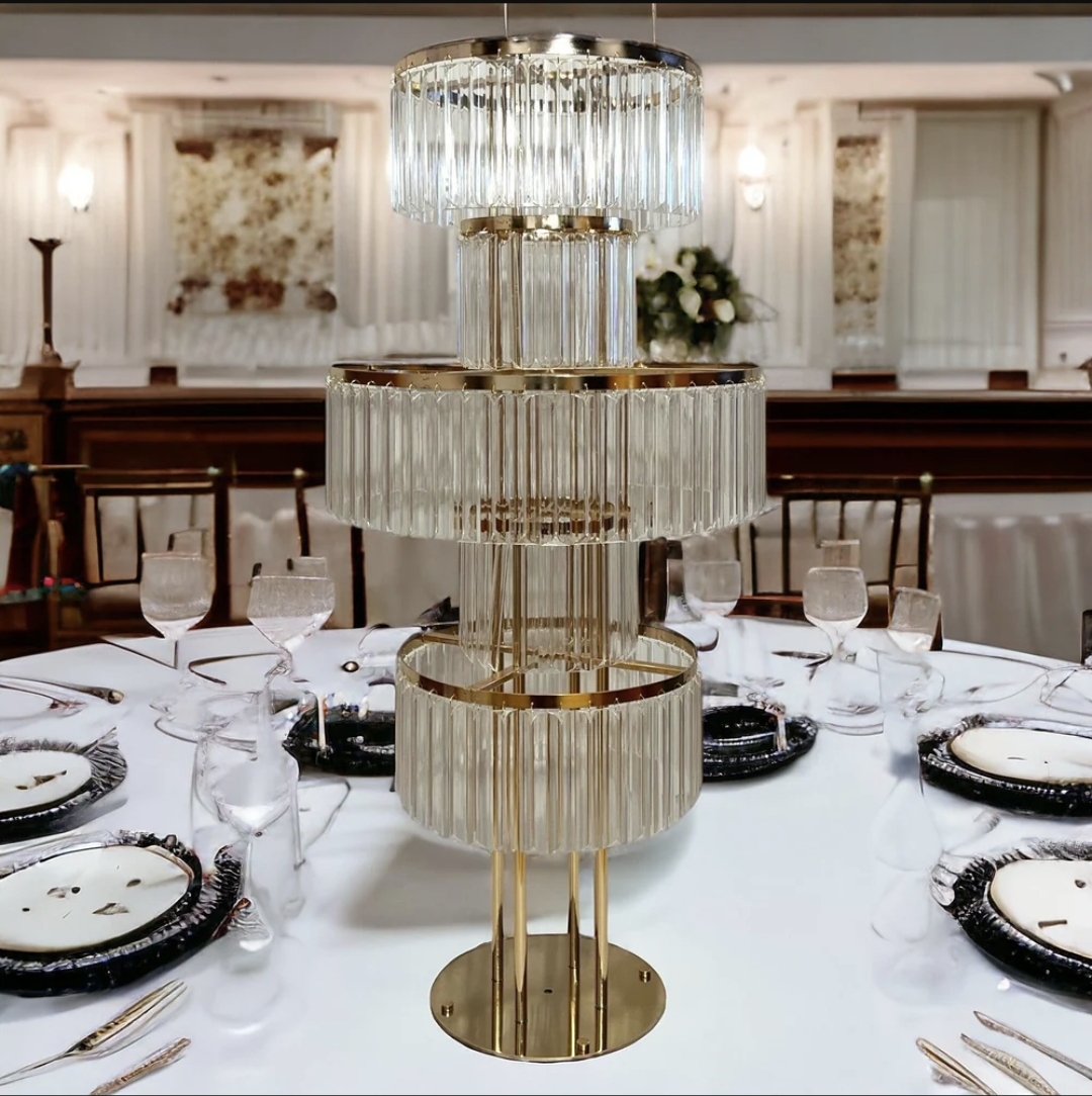 40" TALL 5-TIER ACRYLIC PENDANT CENTERPIECE - Event Hire in Bermuda ...
