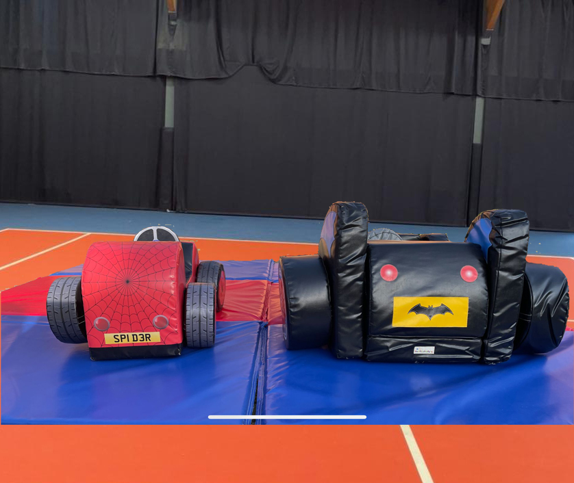 Super Hero Batman & Spiderman Soft Play Cars - Bouncy Castle Hire in ...