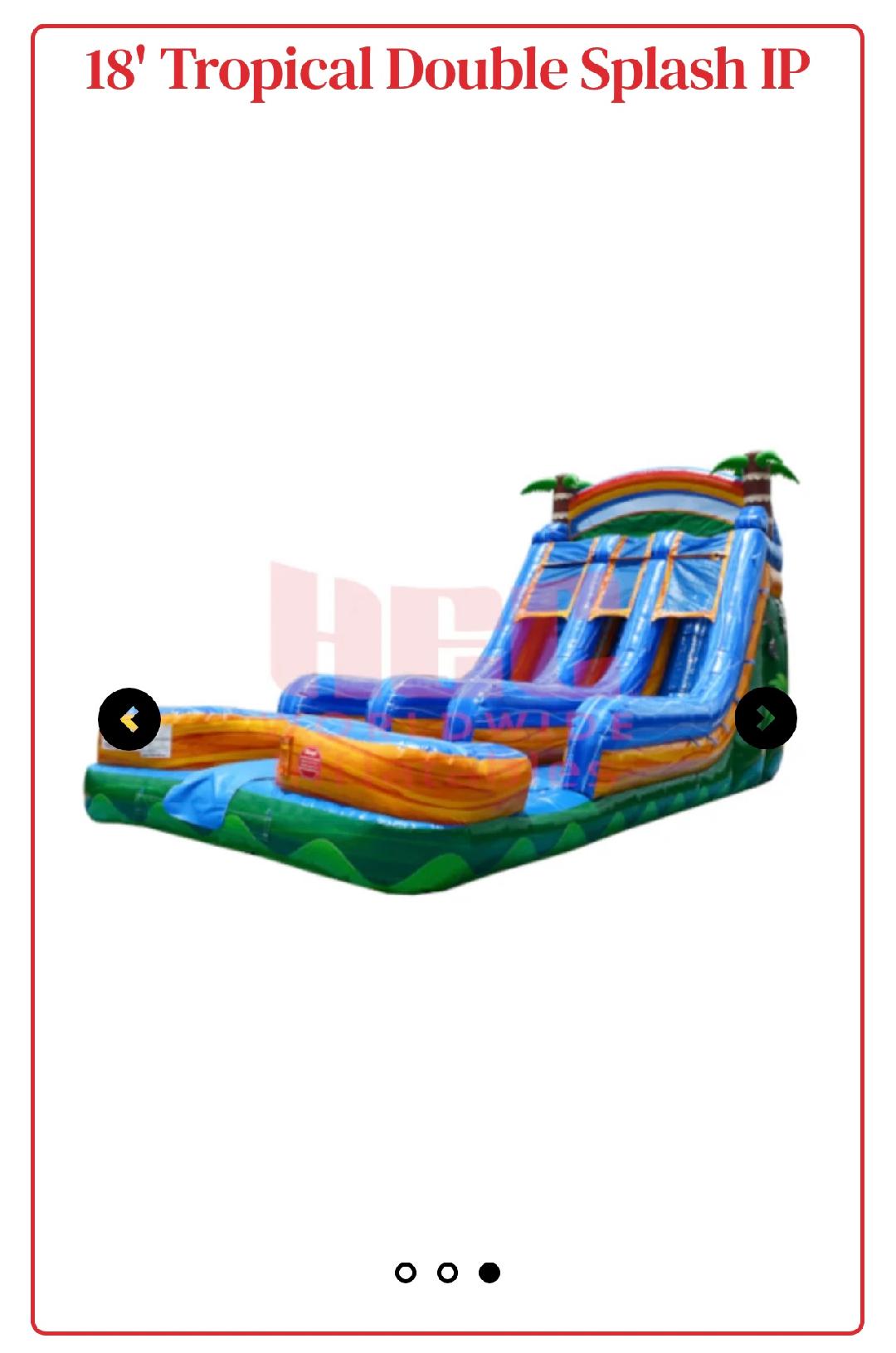 TROPICAL DOUBLE SPLASH WET - Inflatable Hire in Arkansas | HAPPY ...