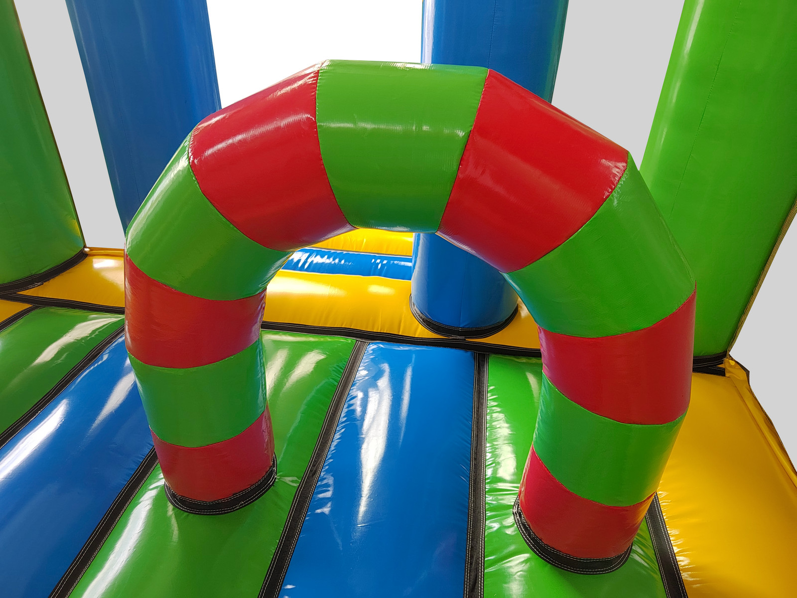 BBOL-034 - 12x10x8ft - Netted Mini Bouncer (Red, Yellow, Green & L.Blue ...