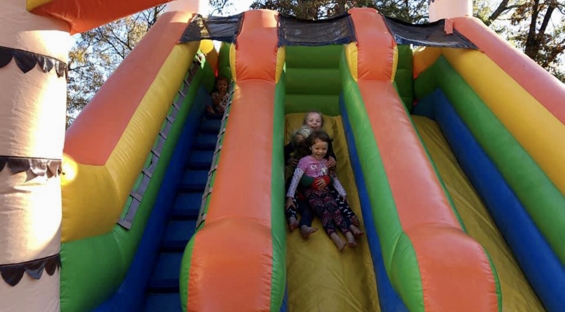 ADVENTURE ISLAND DUAL LANE TROPICAL COMPETITIVE SLIDE WET - Inflatable ...