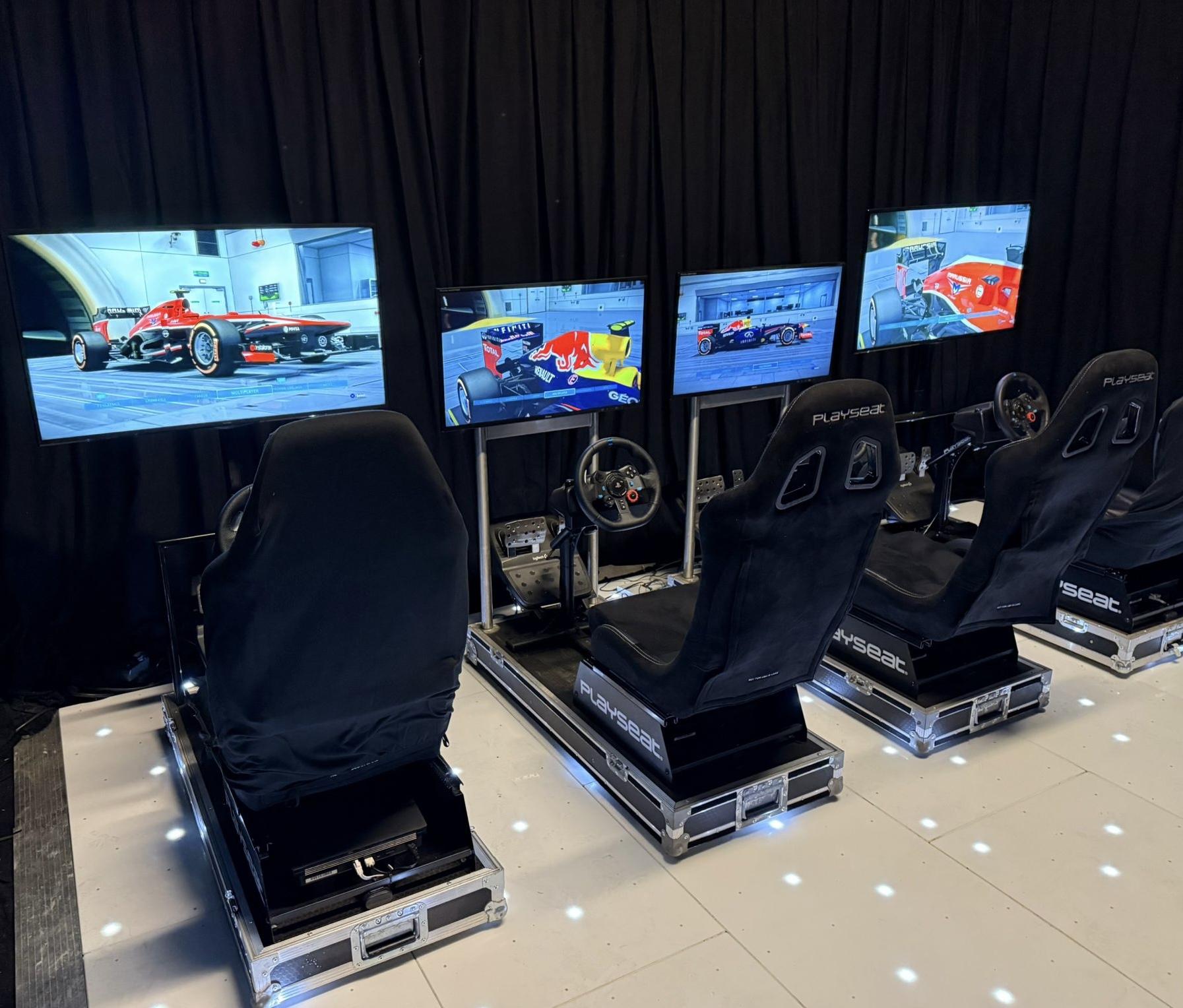 twin car racing simulators