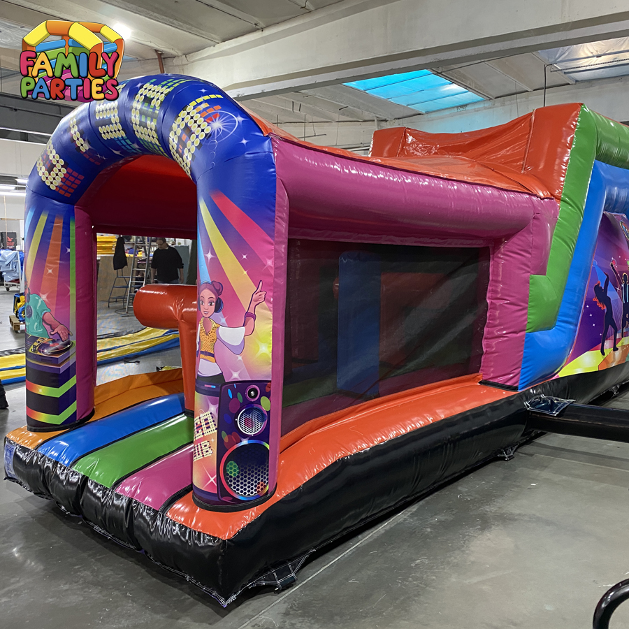 Multicoloured Disco Assault Course (open) - Bouncy Castle, Party and ...