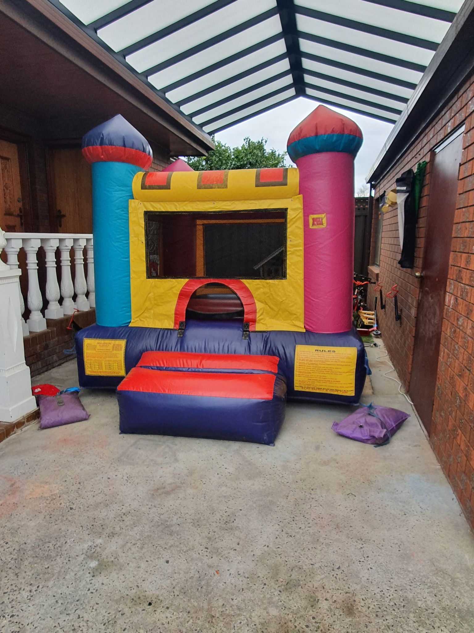 Colorful Fun Jumping Castle | Unisex Inflatable Hire | Melbourne Castl